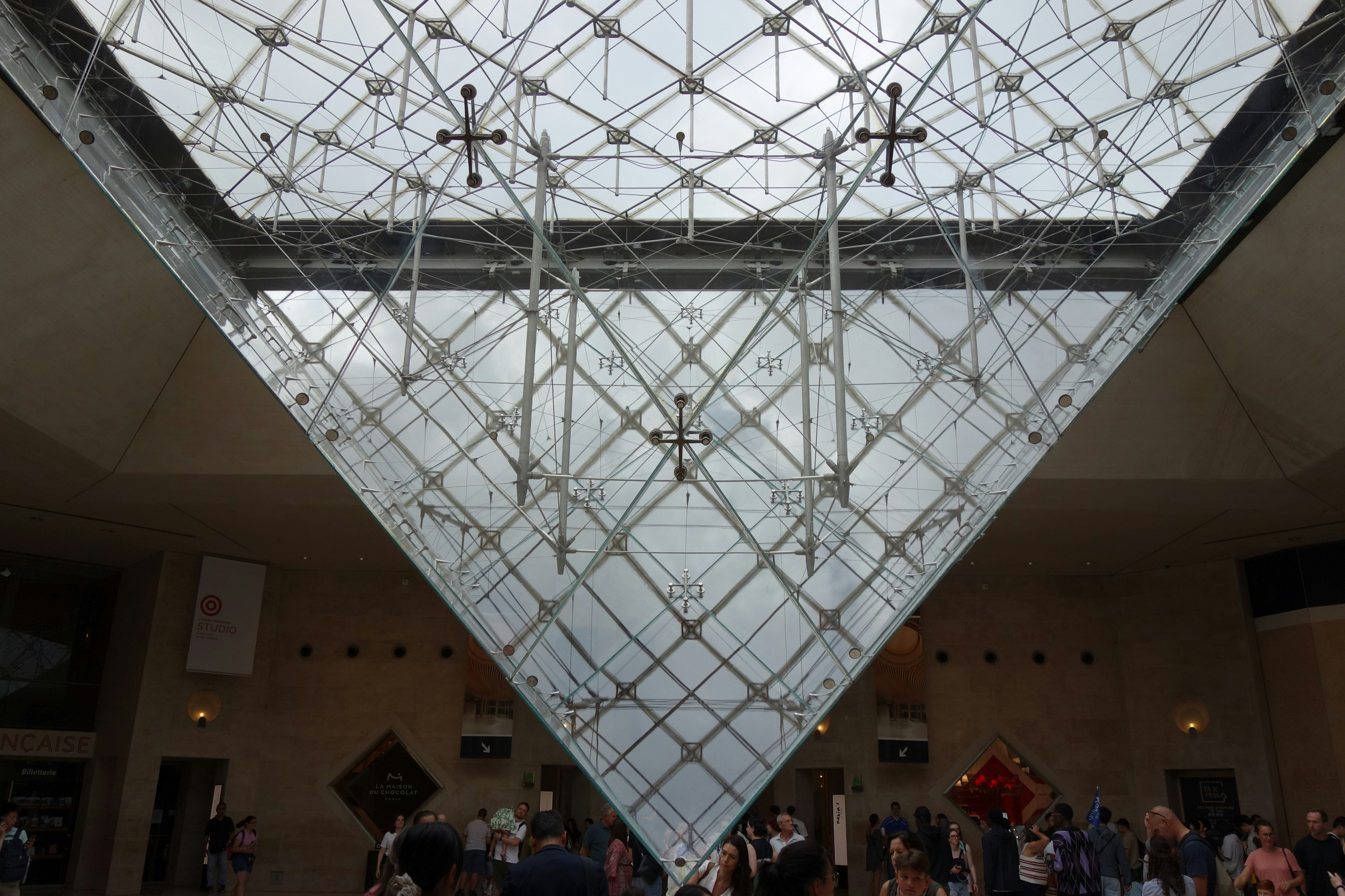Geometric Elegance: The Glass Pyramid's Intricate Design