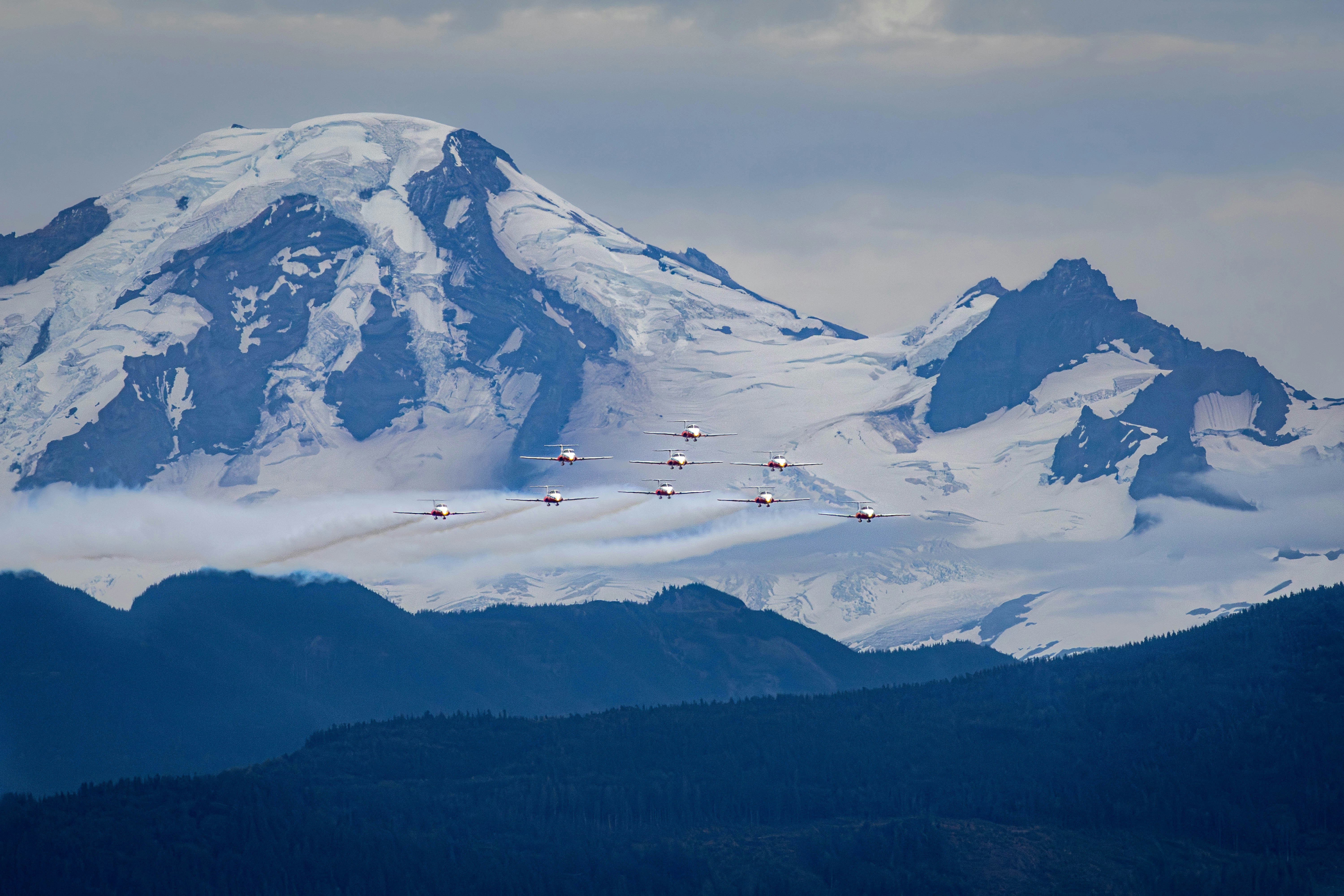 Aerobatic Dance Above the Glacial Giants