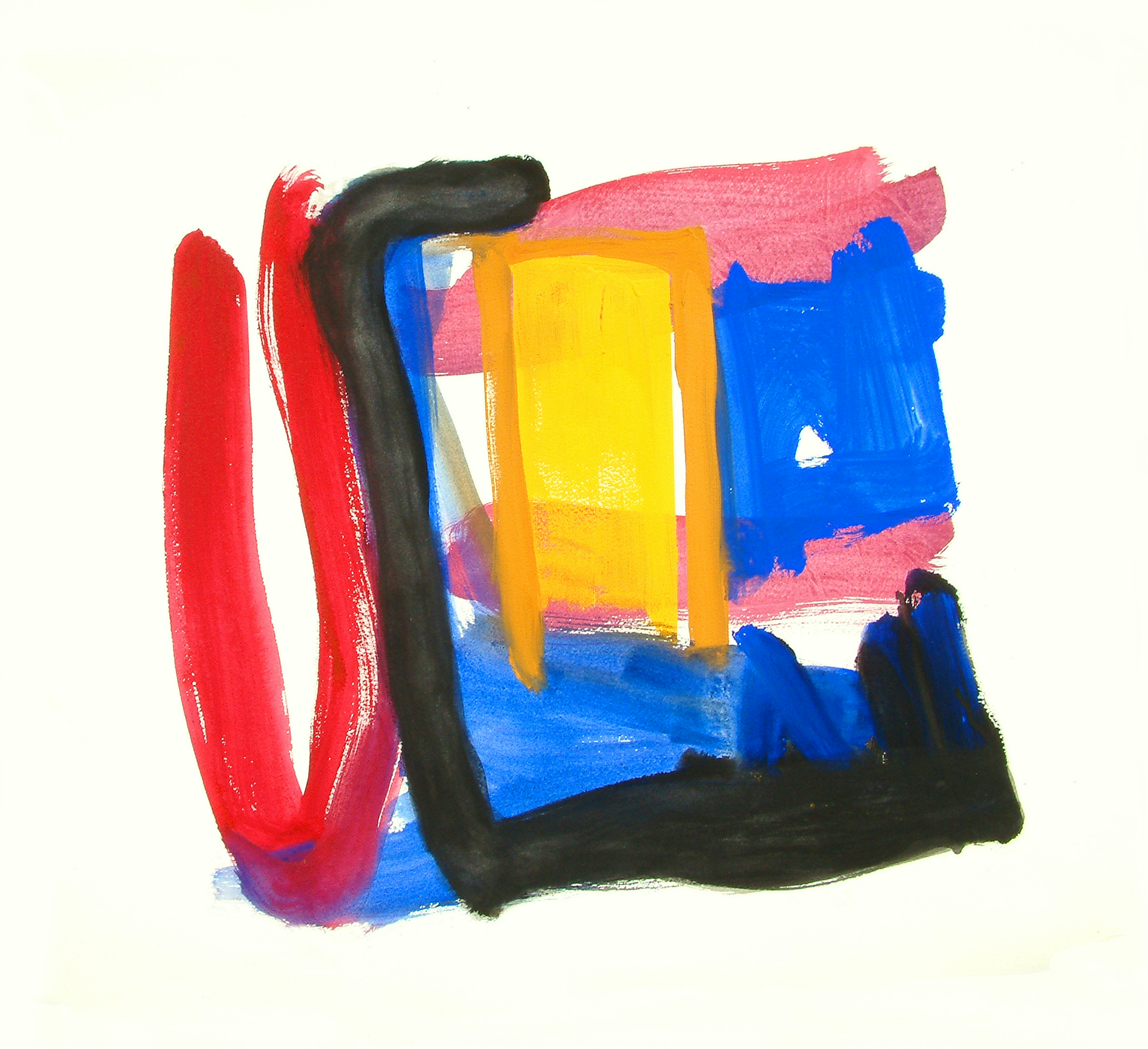 A colorful abstract gouache painting on paper which I painted in 2003 in red, yellow and blue colors - shapes with brush and paint texture. This free art image is suitable for making large posters, art prints and wallpapers - Colorful art image in free download and high resolution by Fons Heijnsbroek, Dutch painter artist of The Netherlands. | Abstract sculpture made of colorful plastic pieces