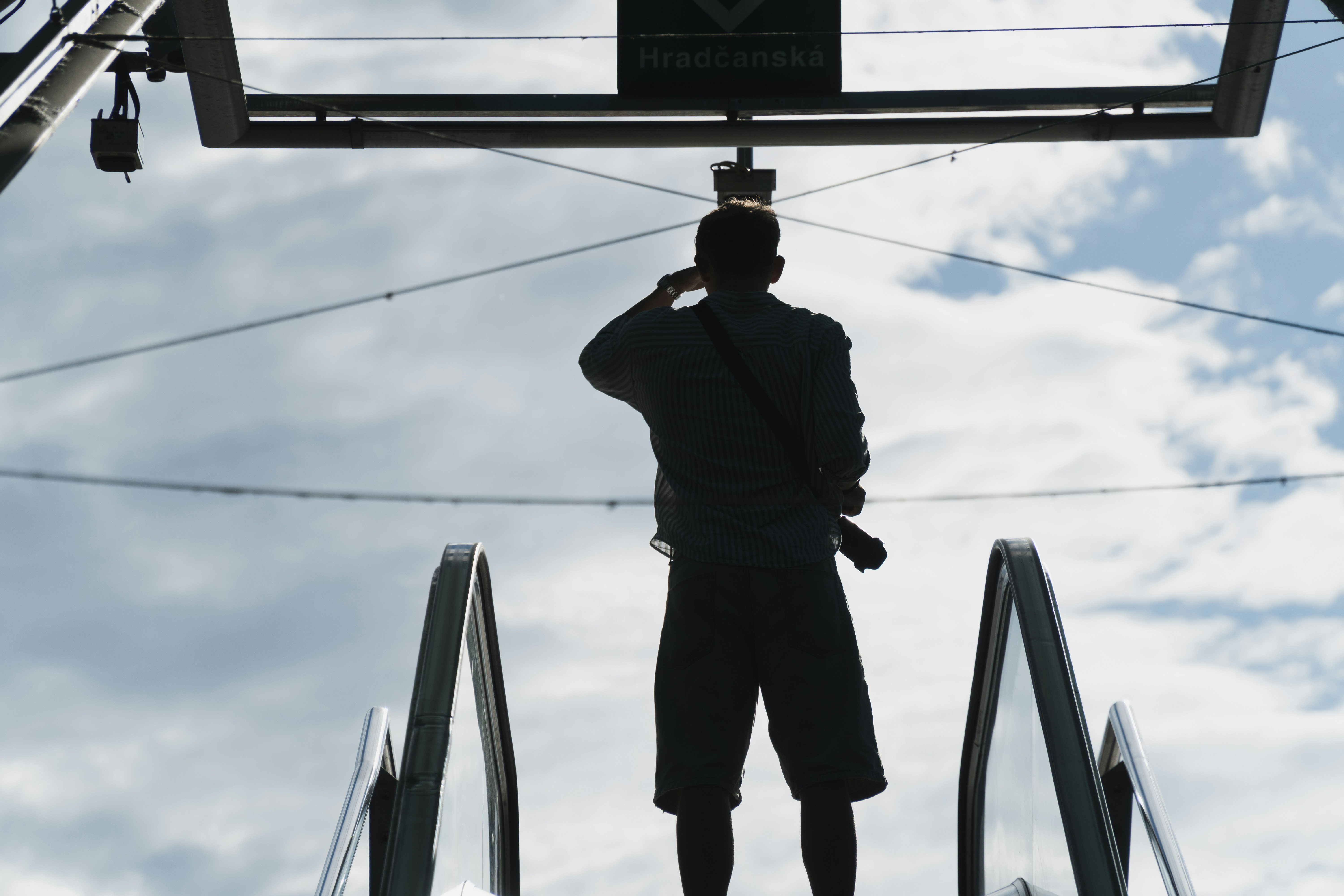 Silhouette of Discovery: A Traveler's Moment