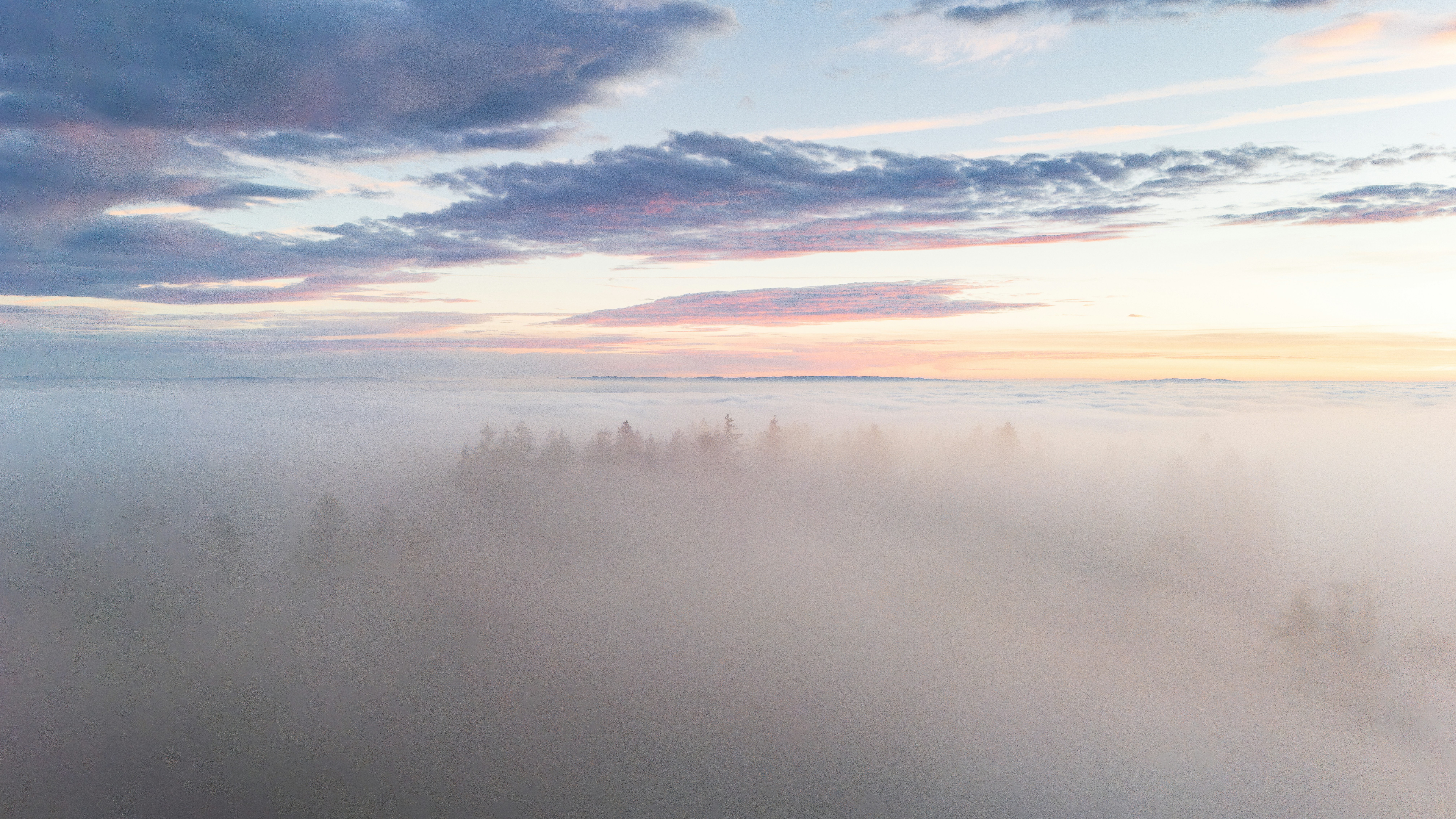 Soft clouds and fog over a distant horizon photo – Free Sunrise Image ...