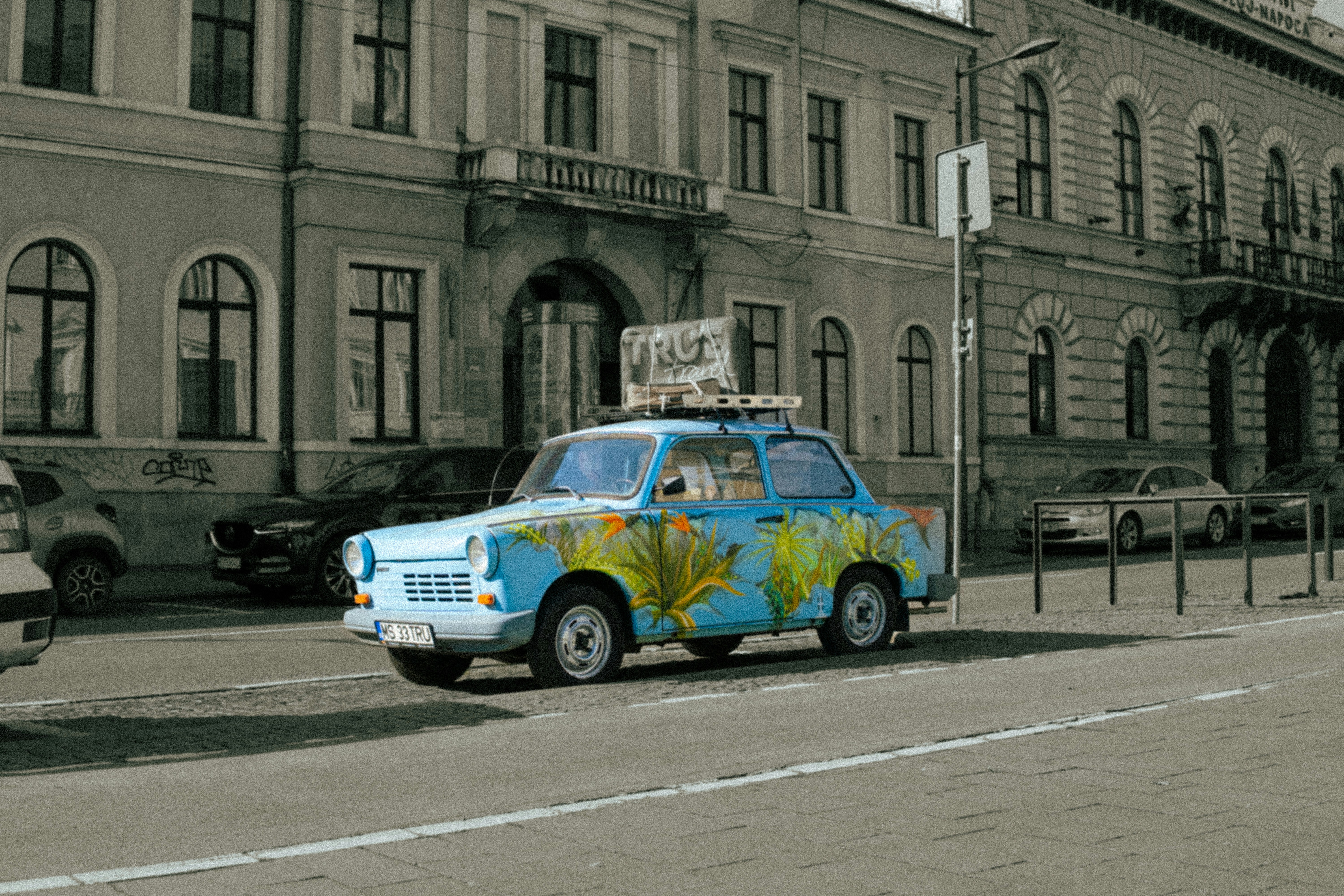 Vibrant Echoes of the Past: A Colorful Tribute on Wheels
