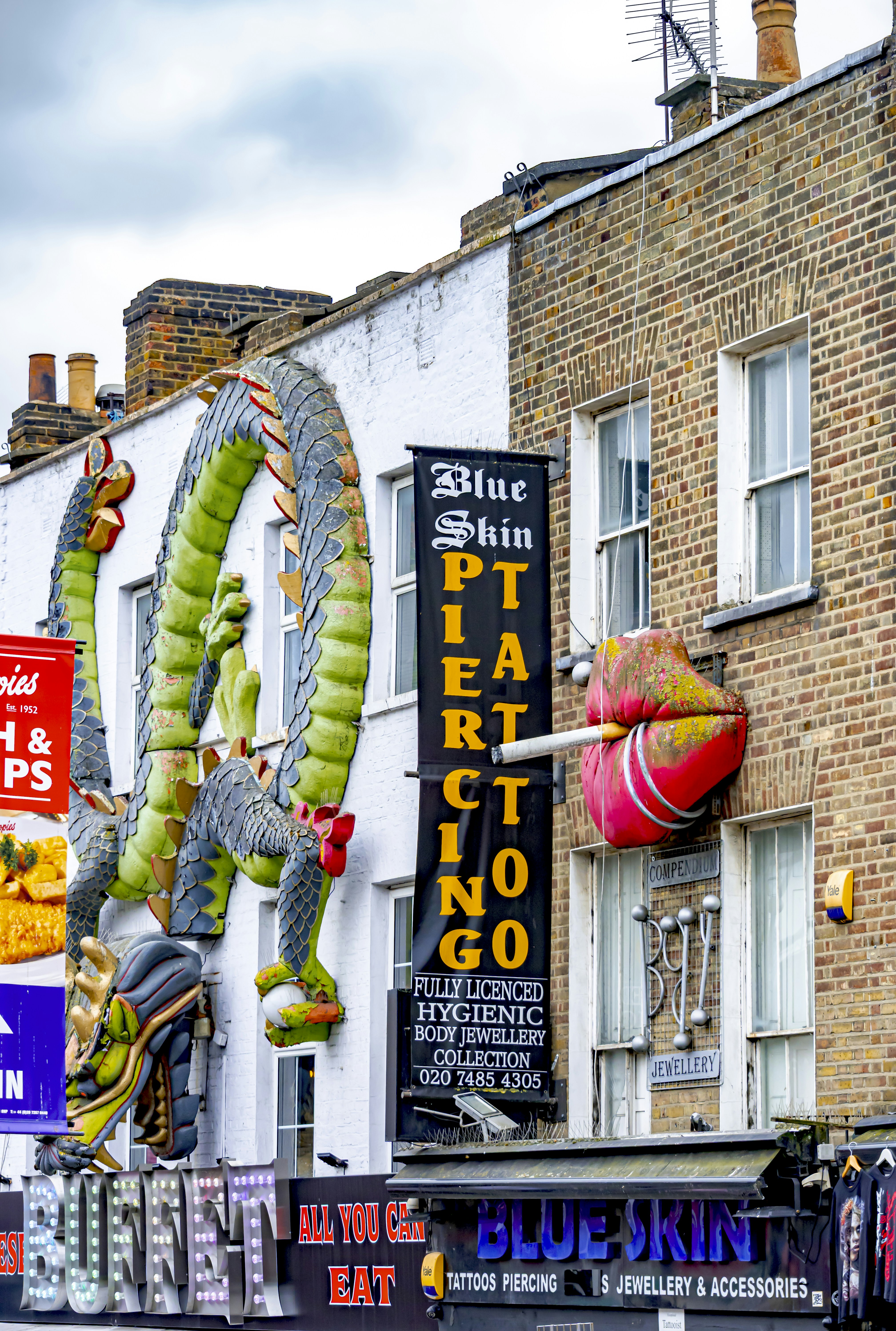 Neon Sign Alley: A Vertical parade of Shopfront Color