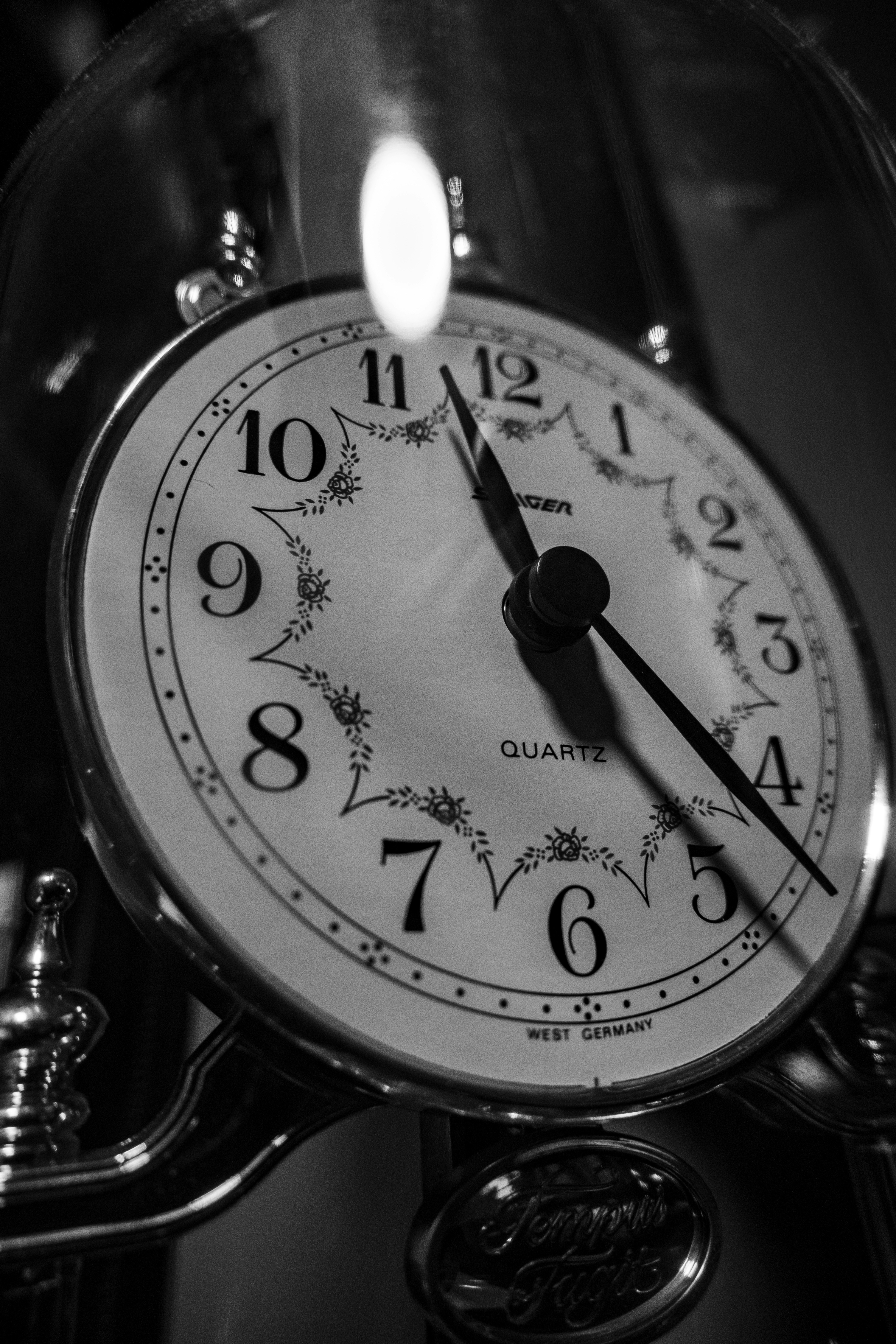 Close-up of a vintage pocket watch face