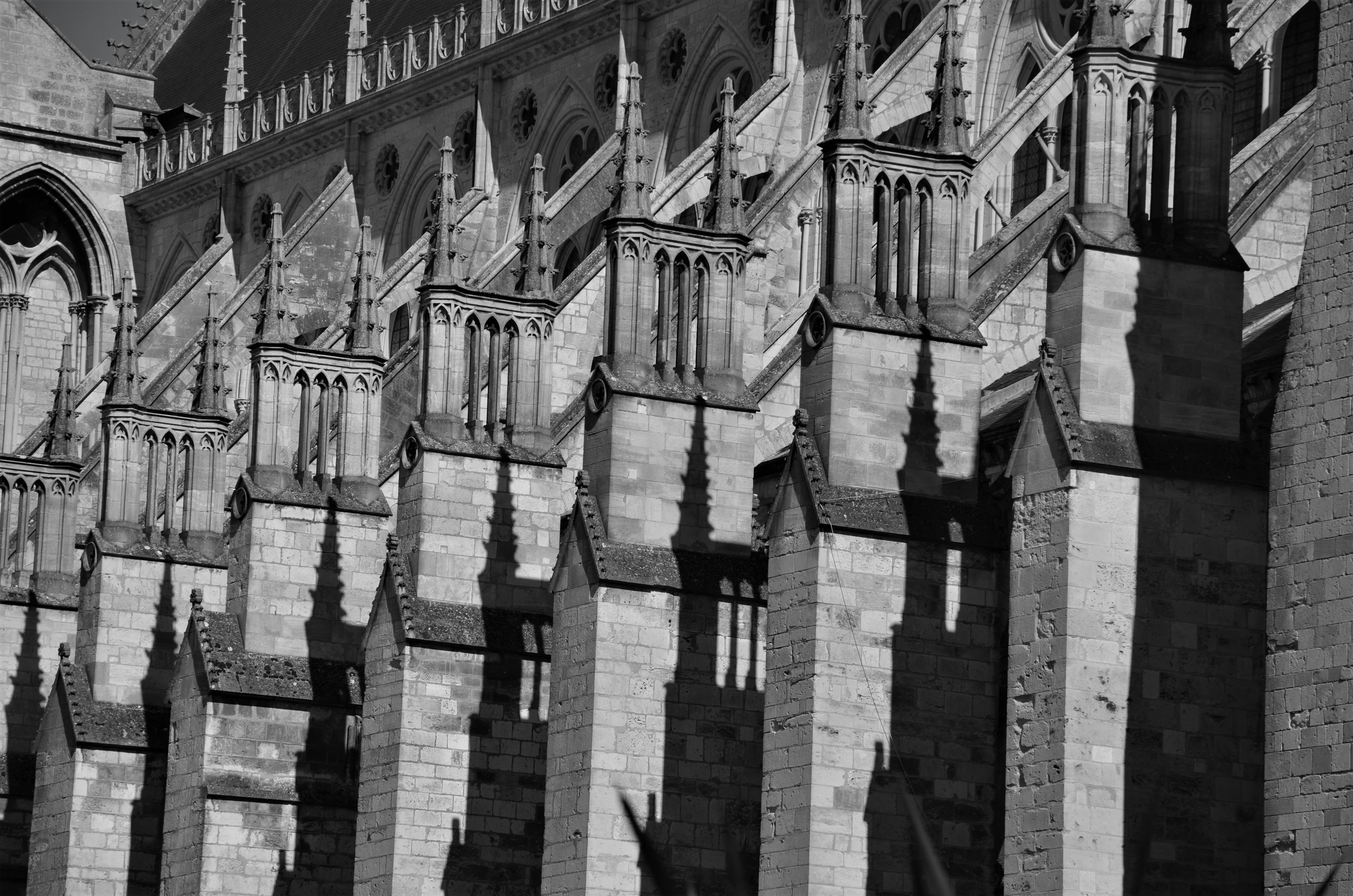 Gothic cathedral architecture with pointed arches and spires