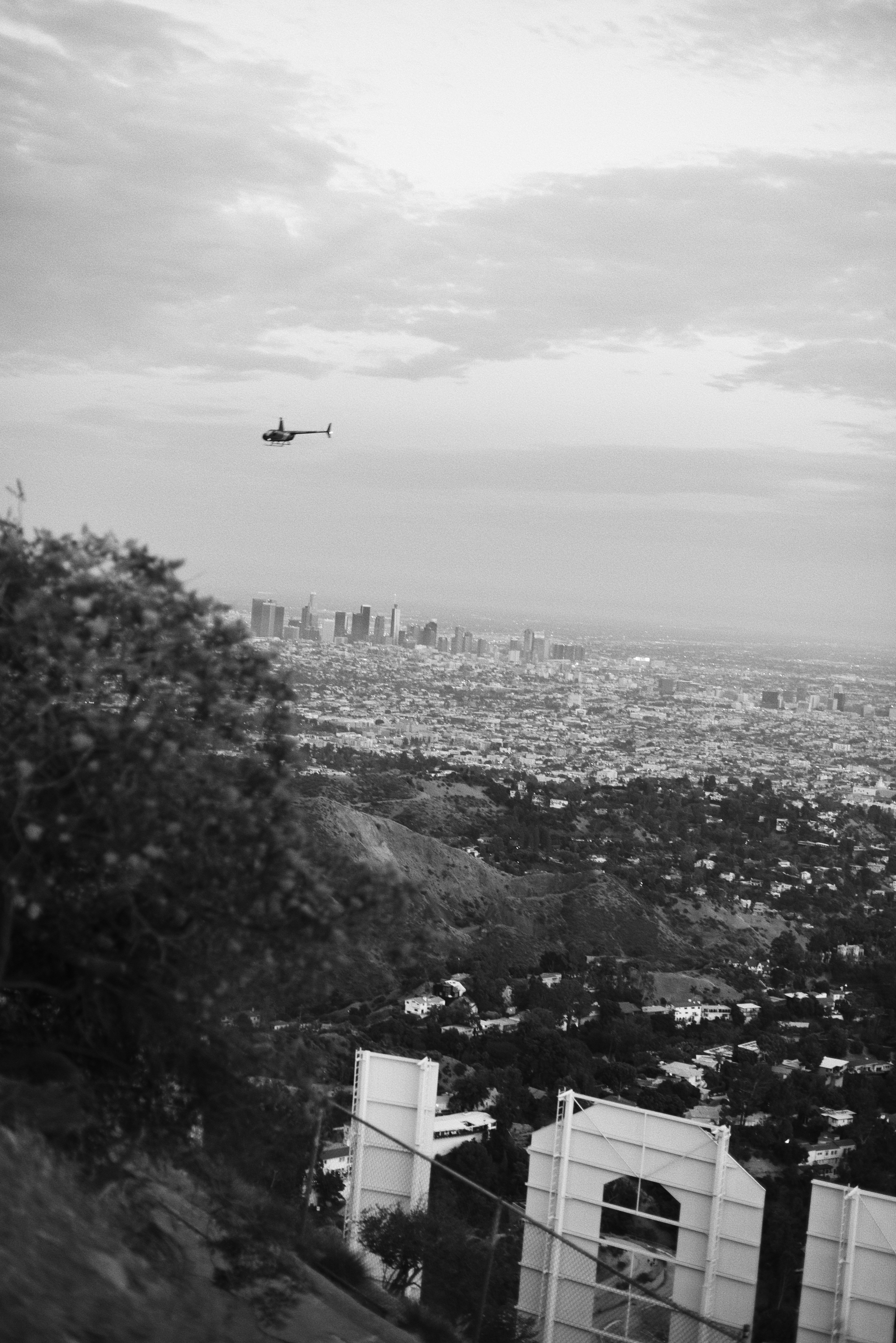 Flight Over the City | Helicopter flies over los angeles city skyline