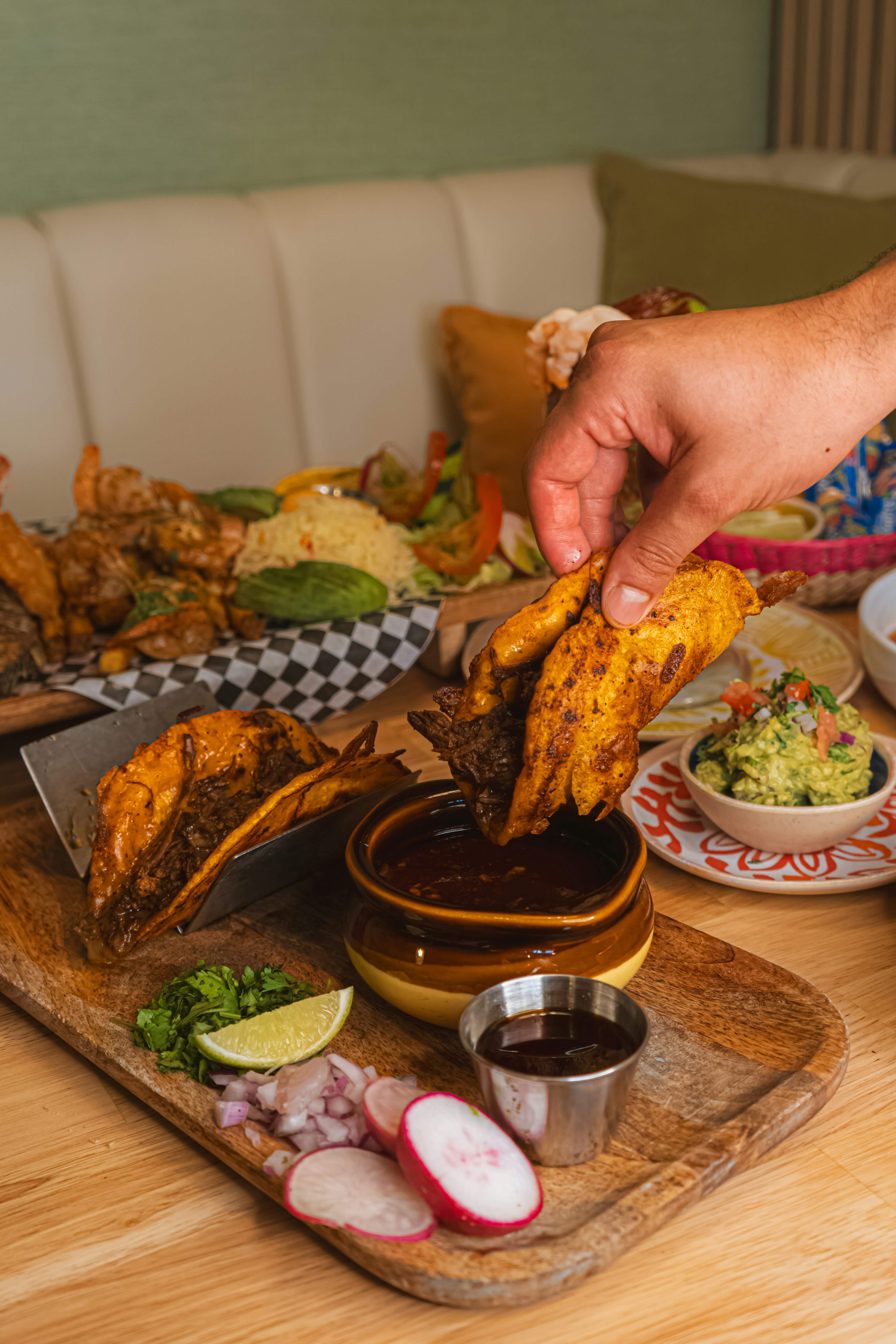 Hand-Dipped Crispy Wings in a Tangy Glaze on a Rustic Serving Board