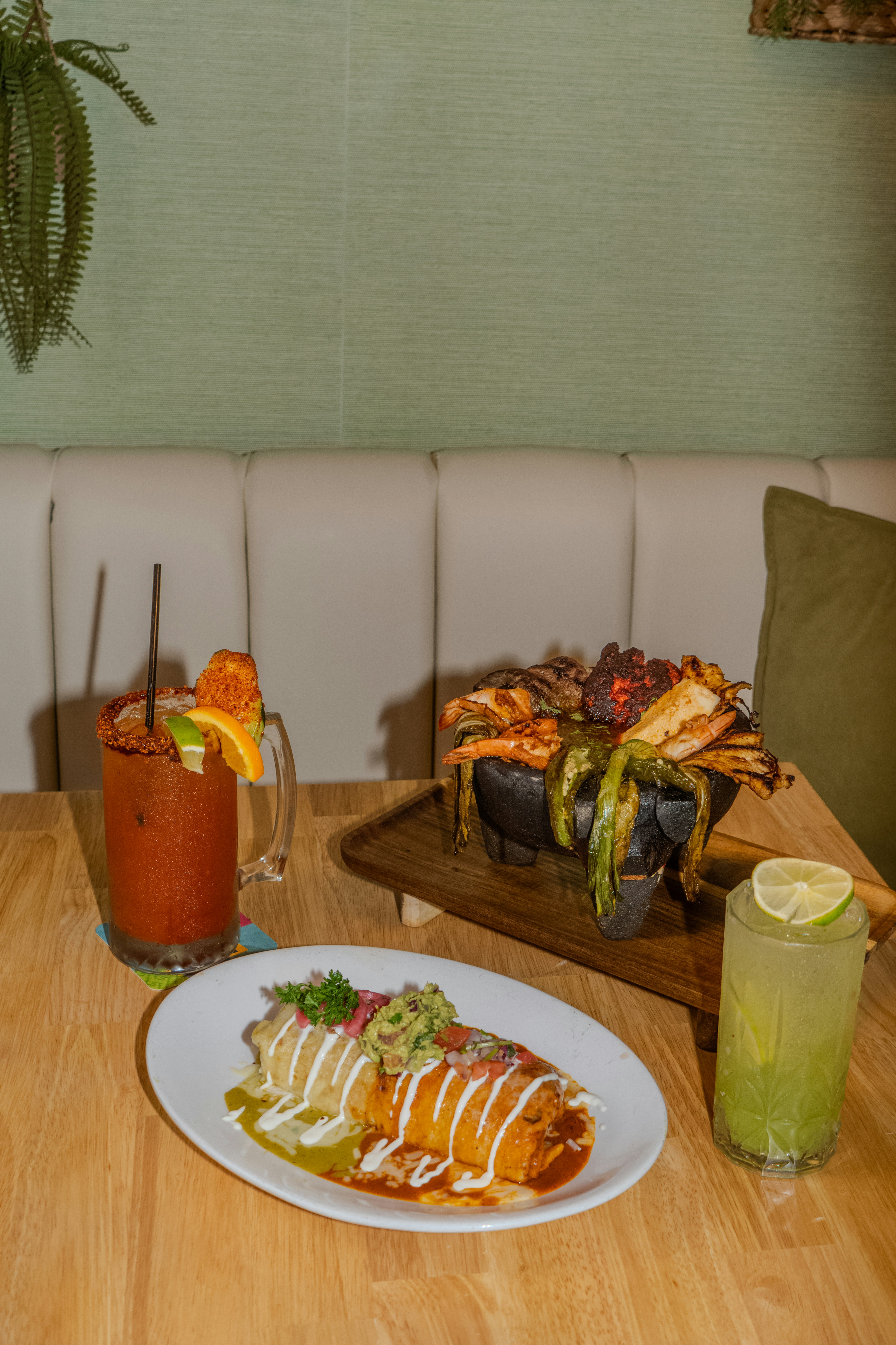 Seafood Spread on a Rustic Wooden Table