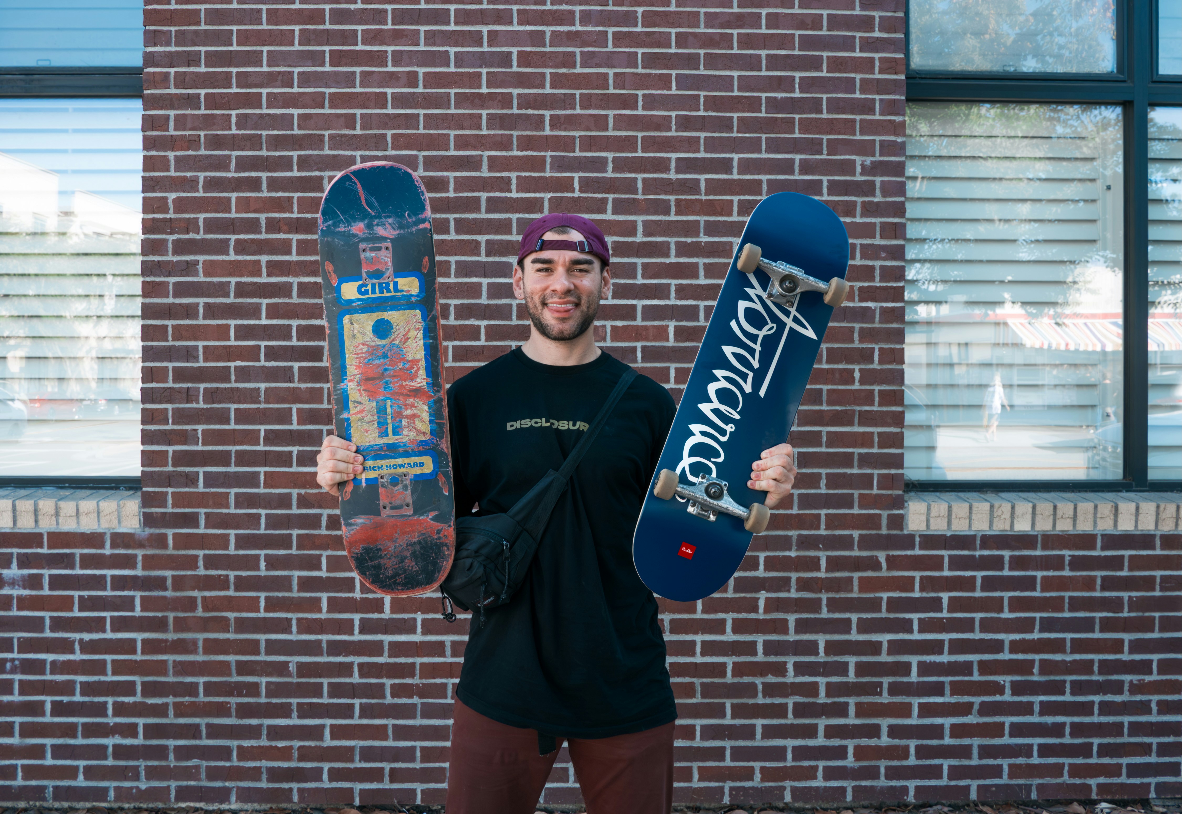 Skateboarder Showcases Dual Decks with Style