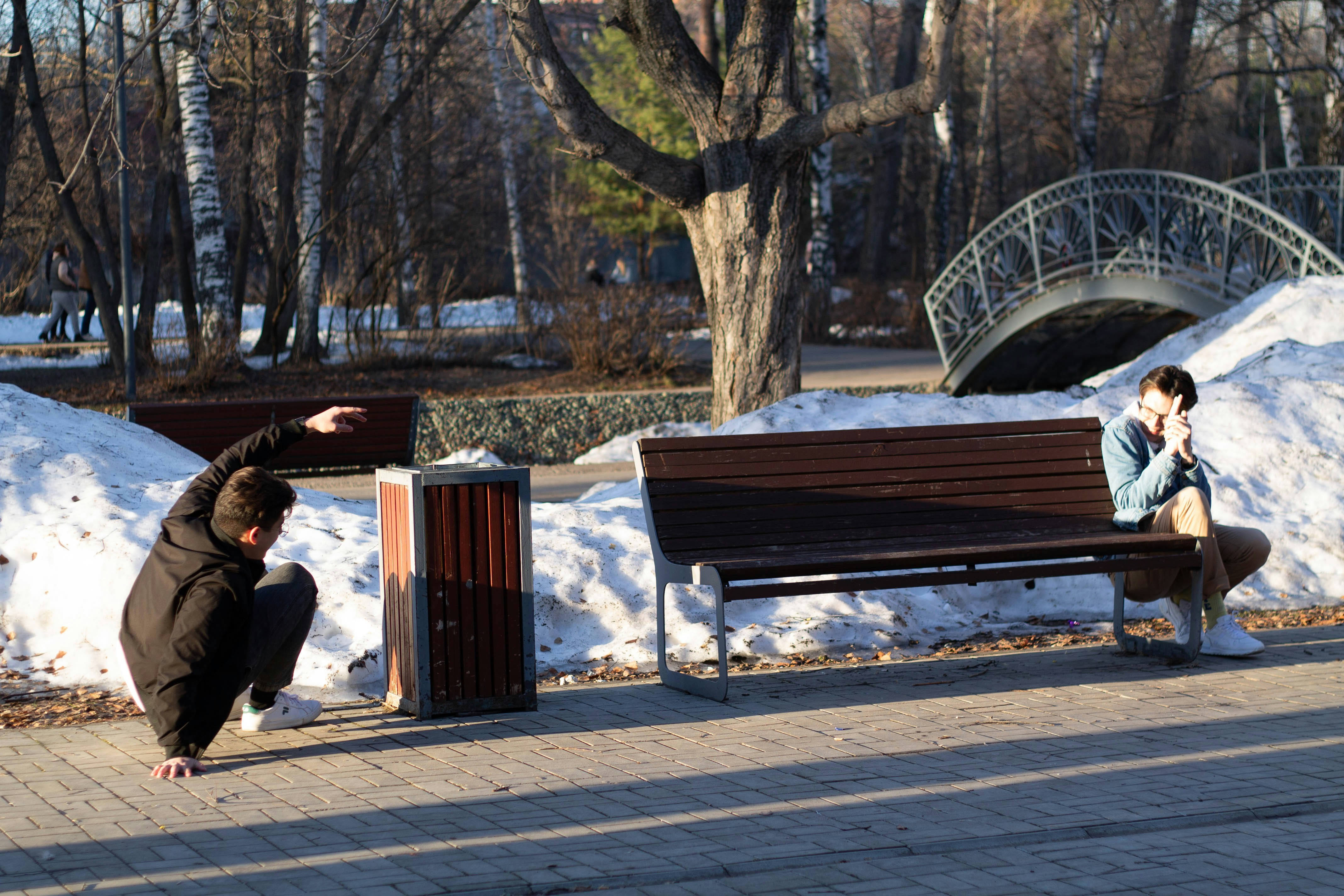 A Moment of Playfulness in Winter's Embrace