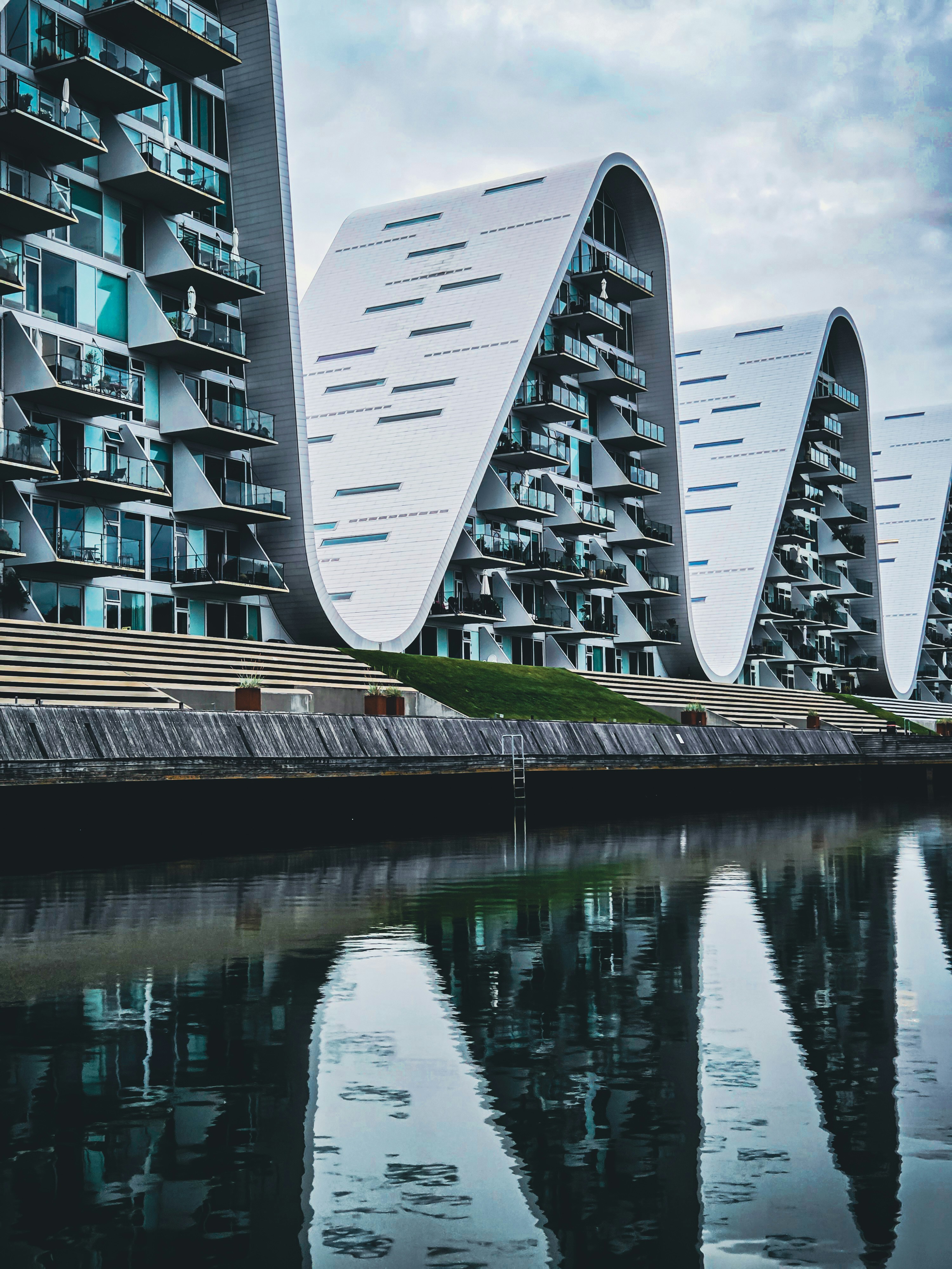 Apartment building Bølgen "The Wave" in Vejle, Denmark