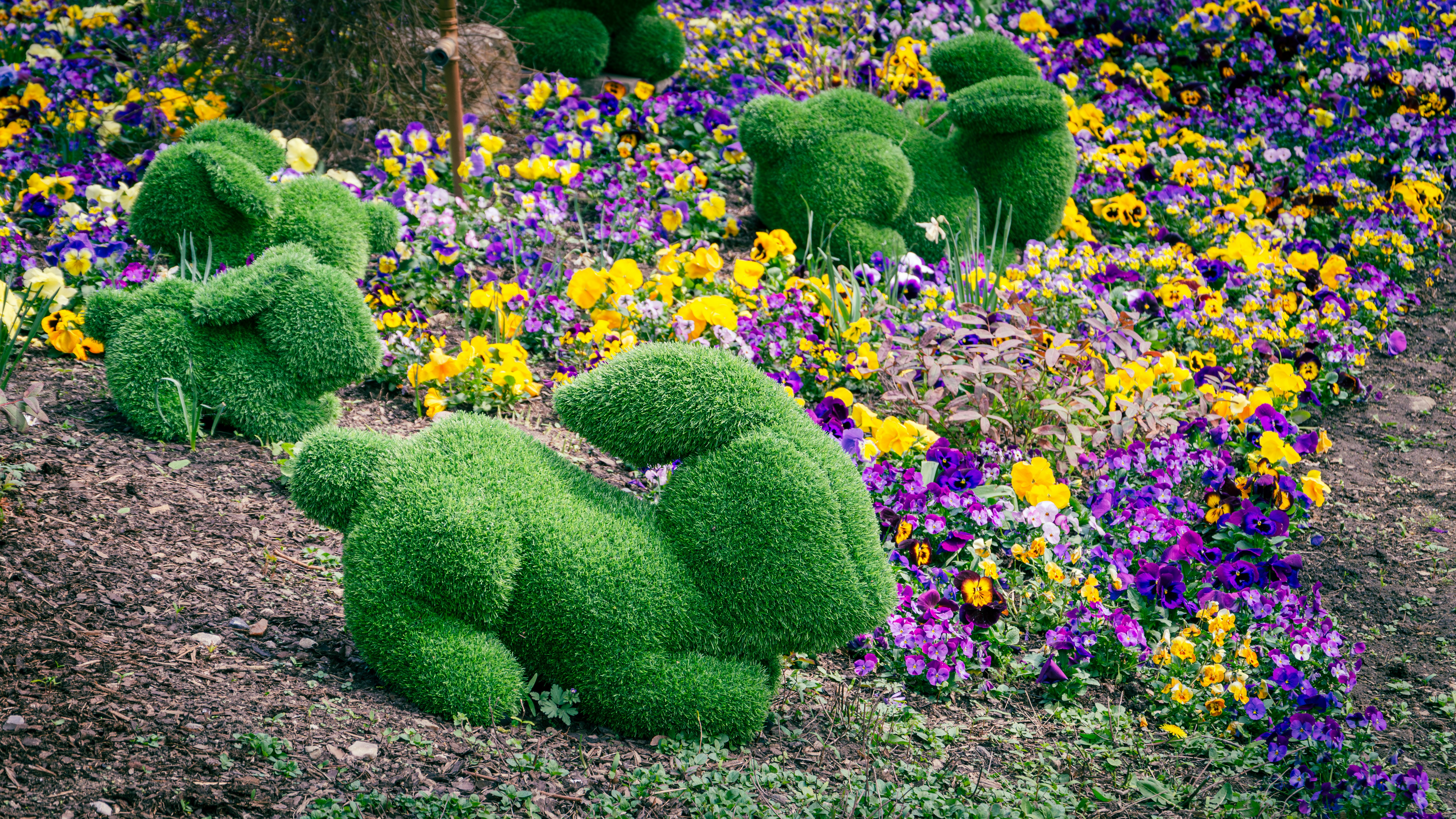 Whimsical Greenery: A Garden of Playful Bunnies