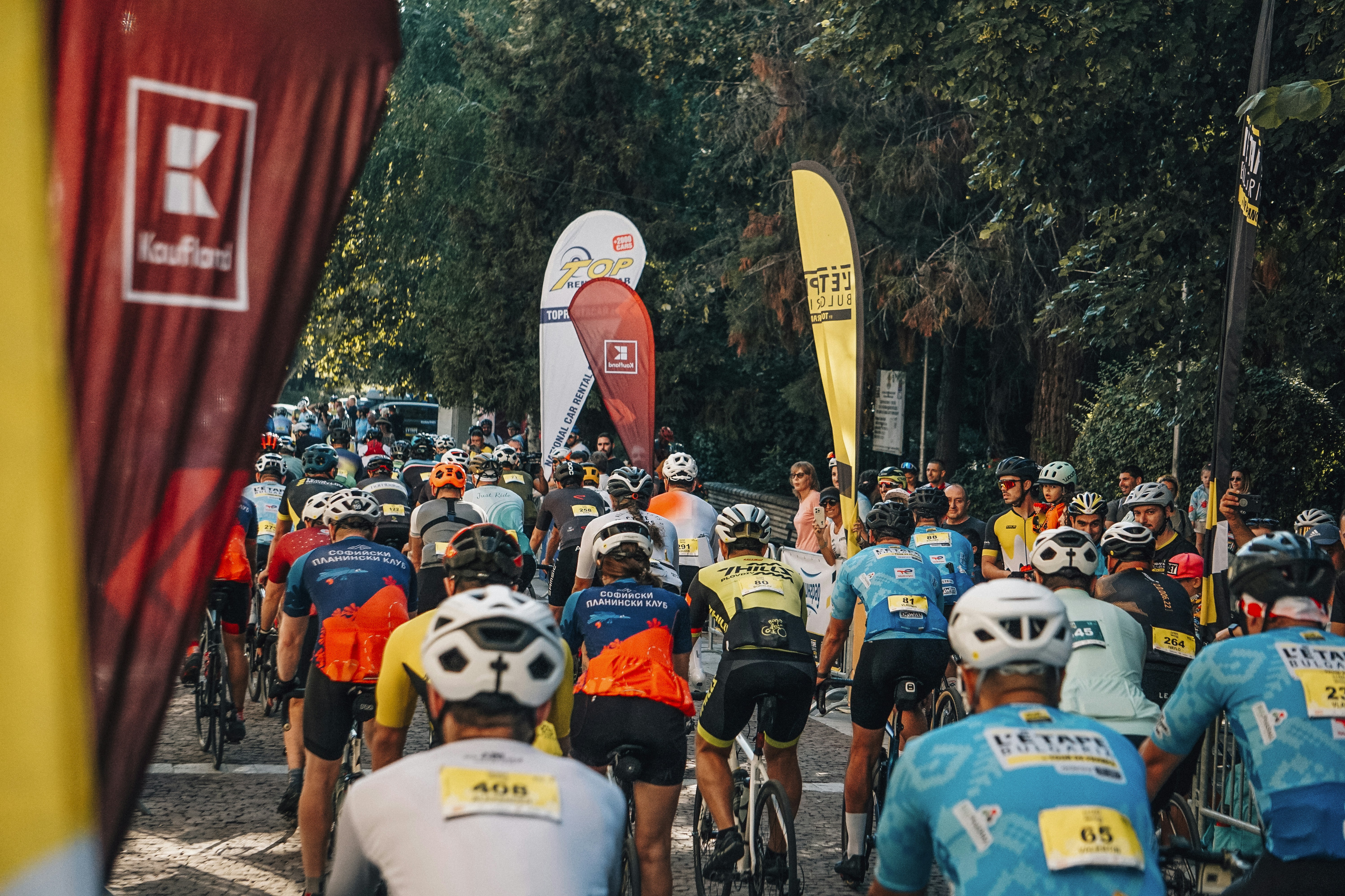 Forest Start: A Wave of Jerseys Surges Toward the Line