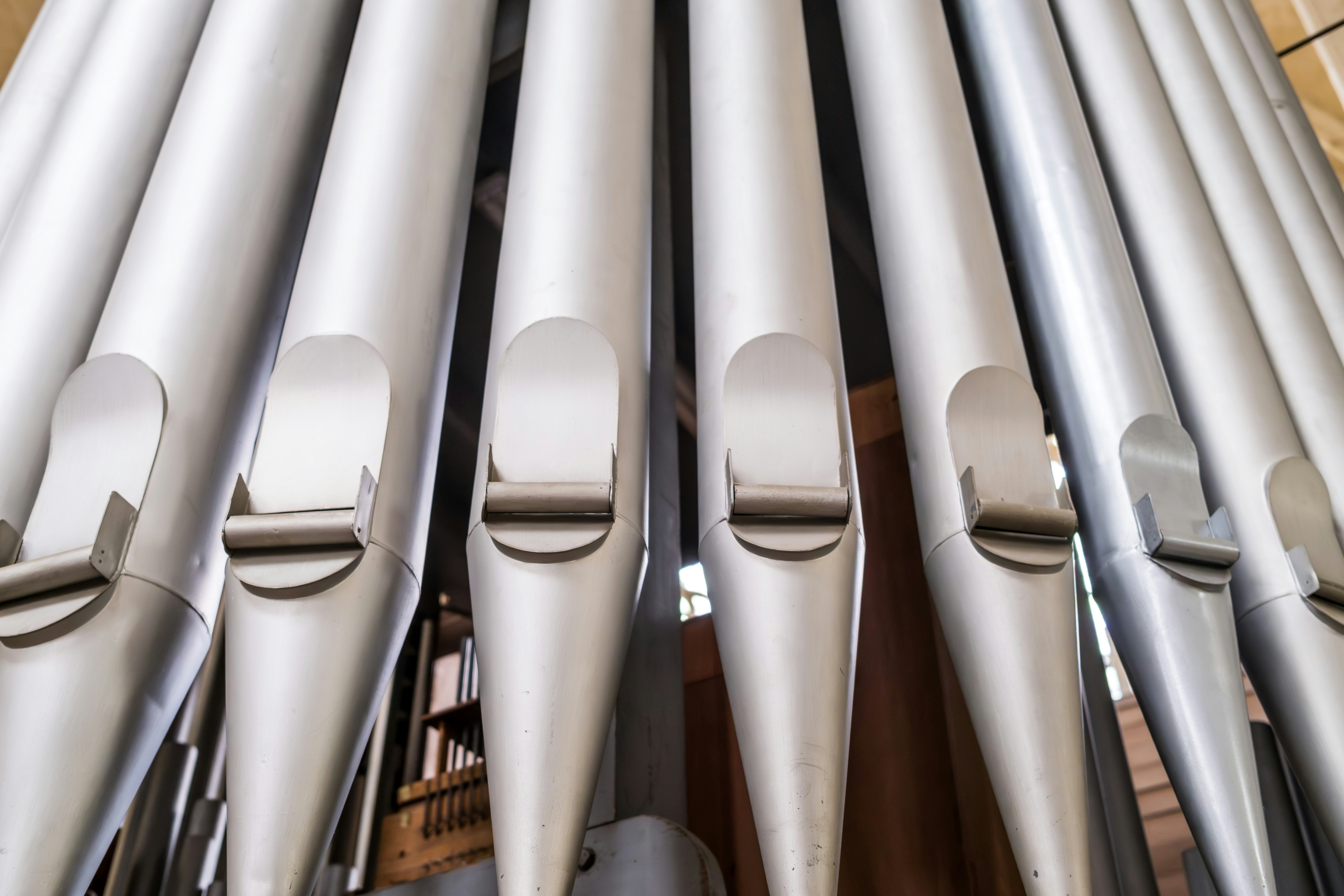 Vertical Echoes: A Close-Up of Church Organ Tubes