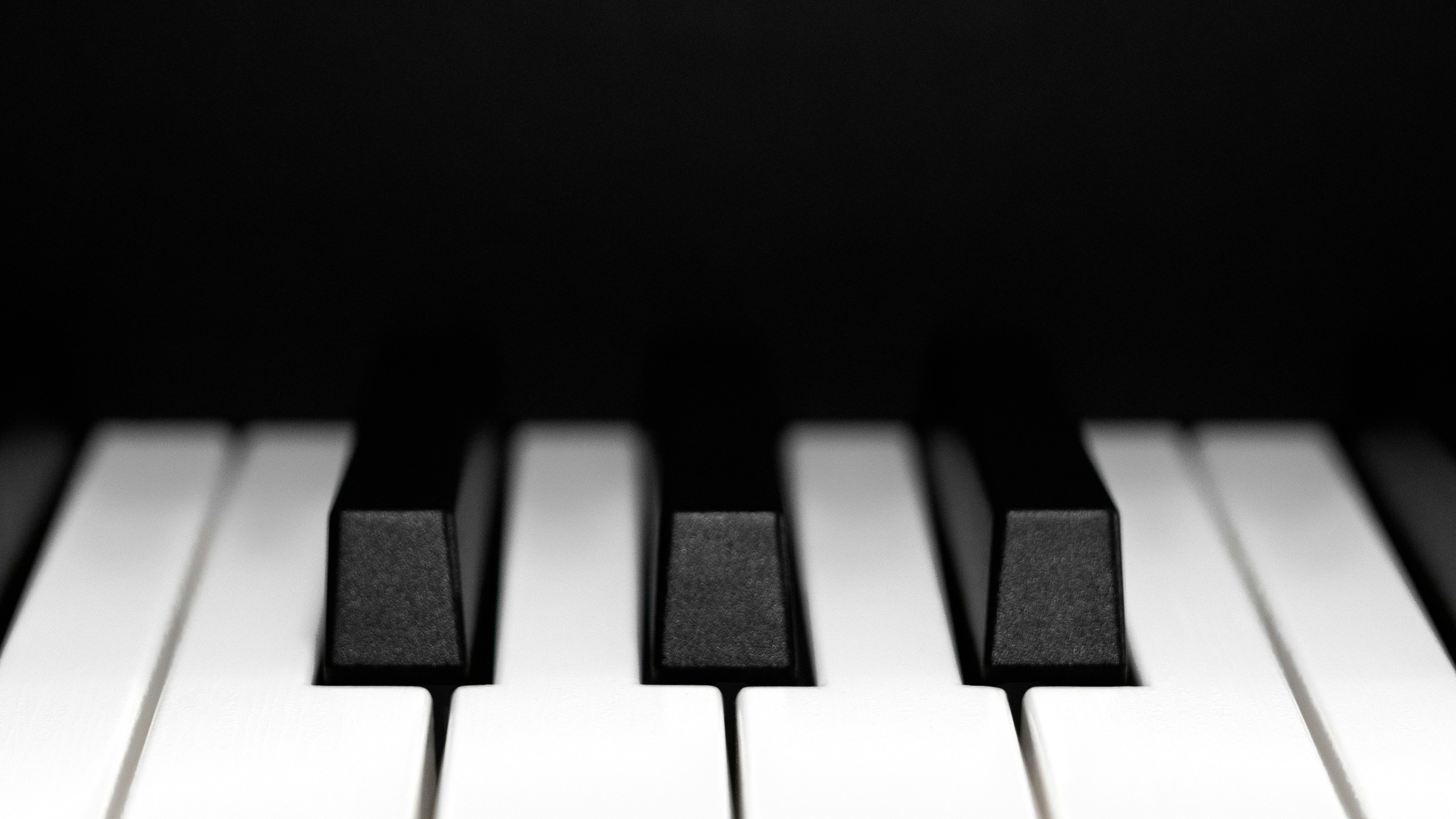 Close-up of piano keys on a black background