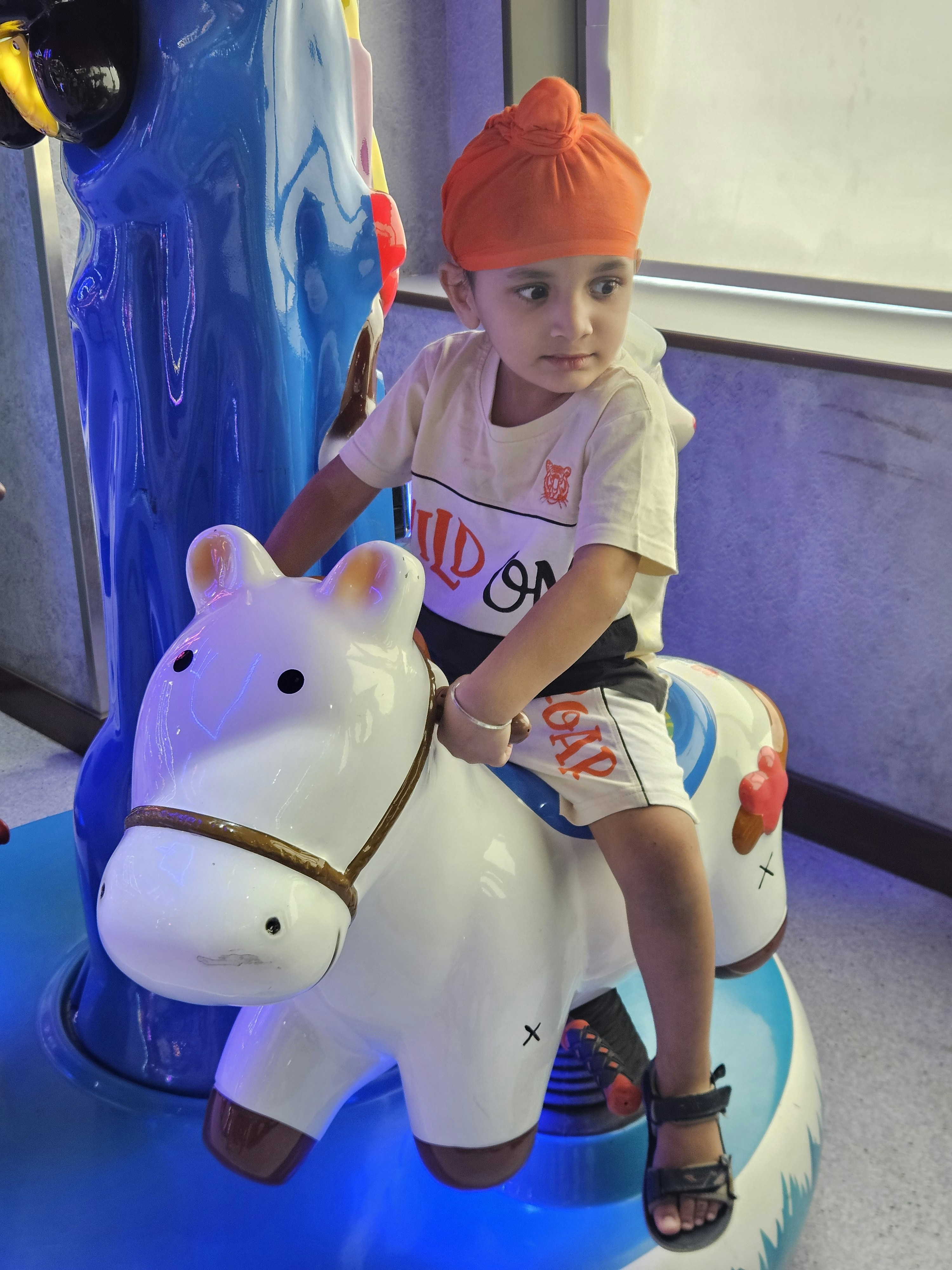 Ride of Courage: A Little Scout Grips the White Horse in Motion