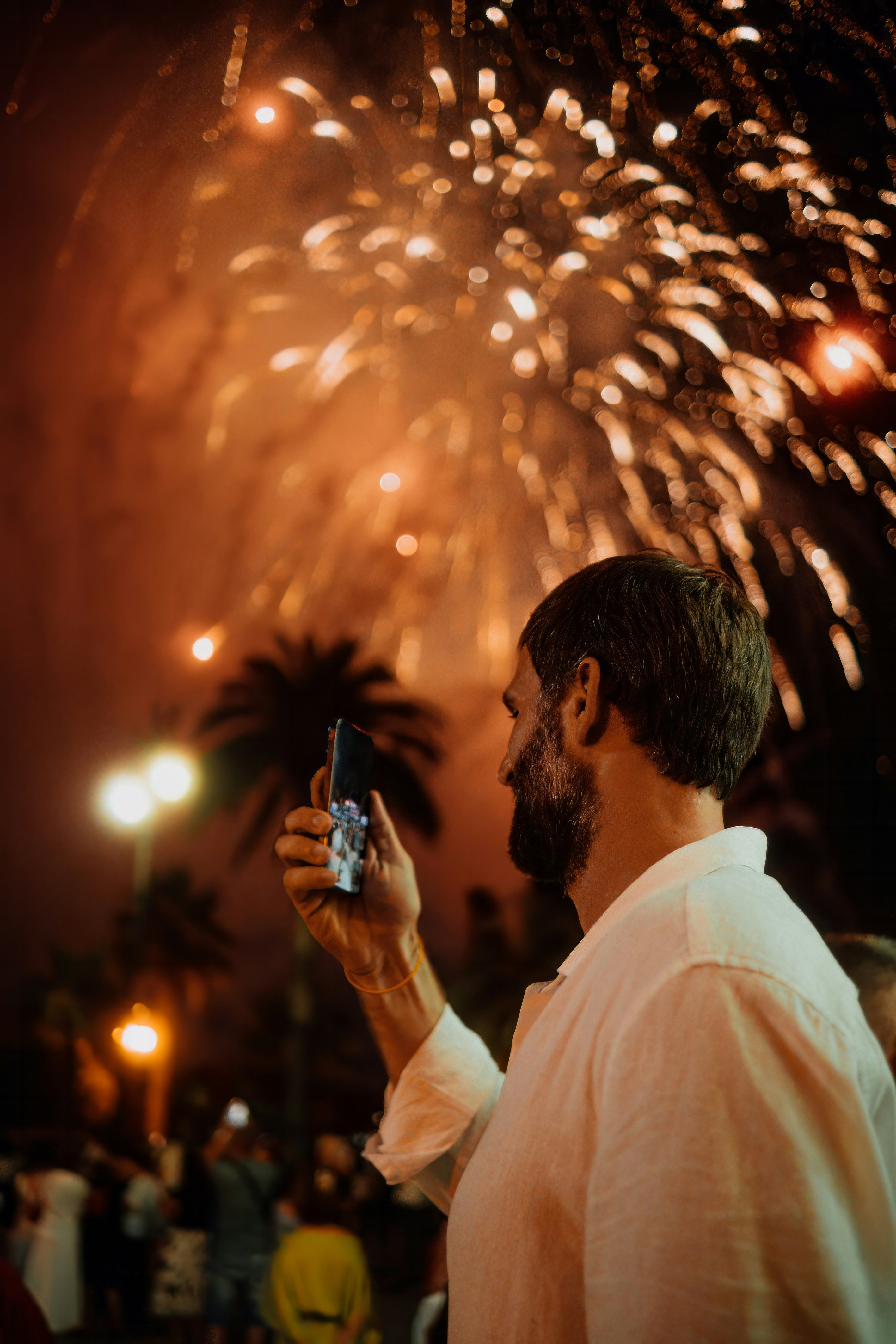 Fireworks Portrait: A Night of Shared Moments