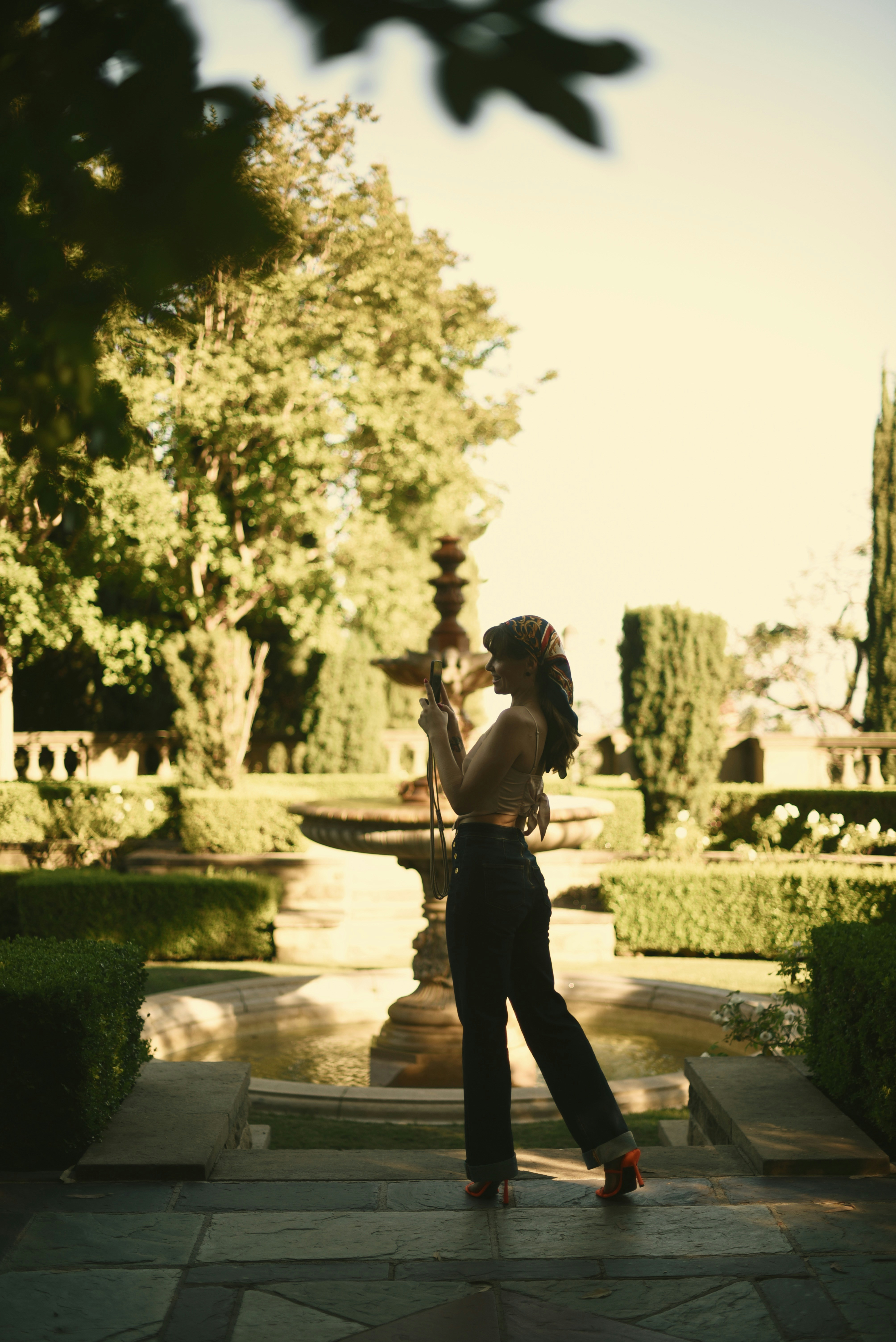 A Serene Moment in a Lush Garden
