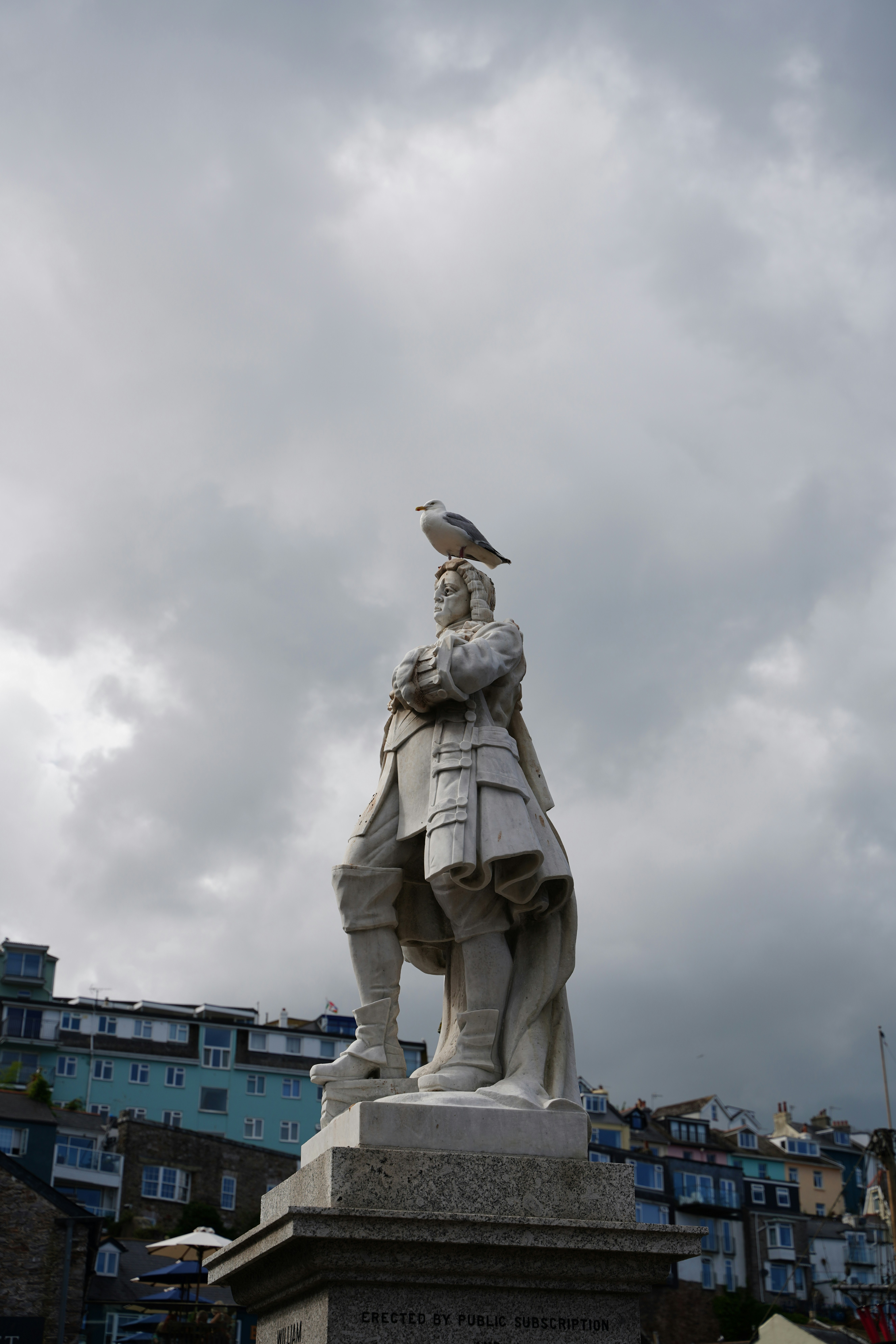 The Seagull's Sentinel: A Marble Guardian in the Heart of the Harbor