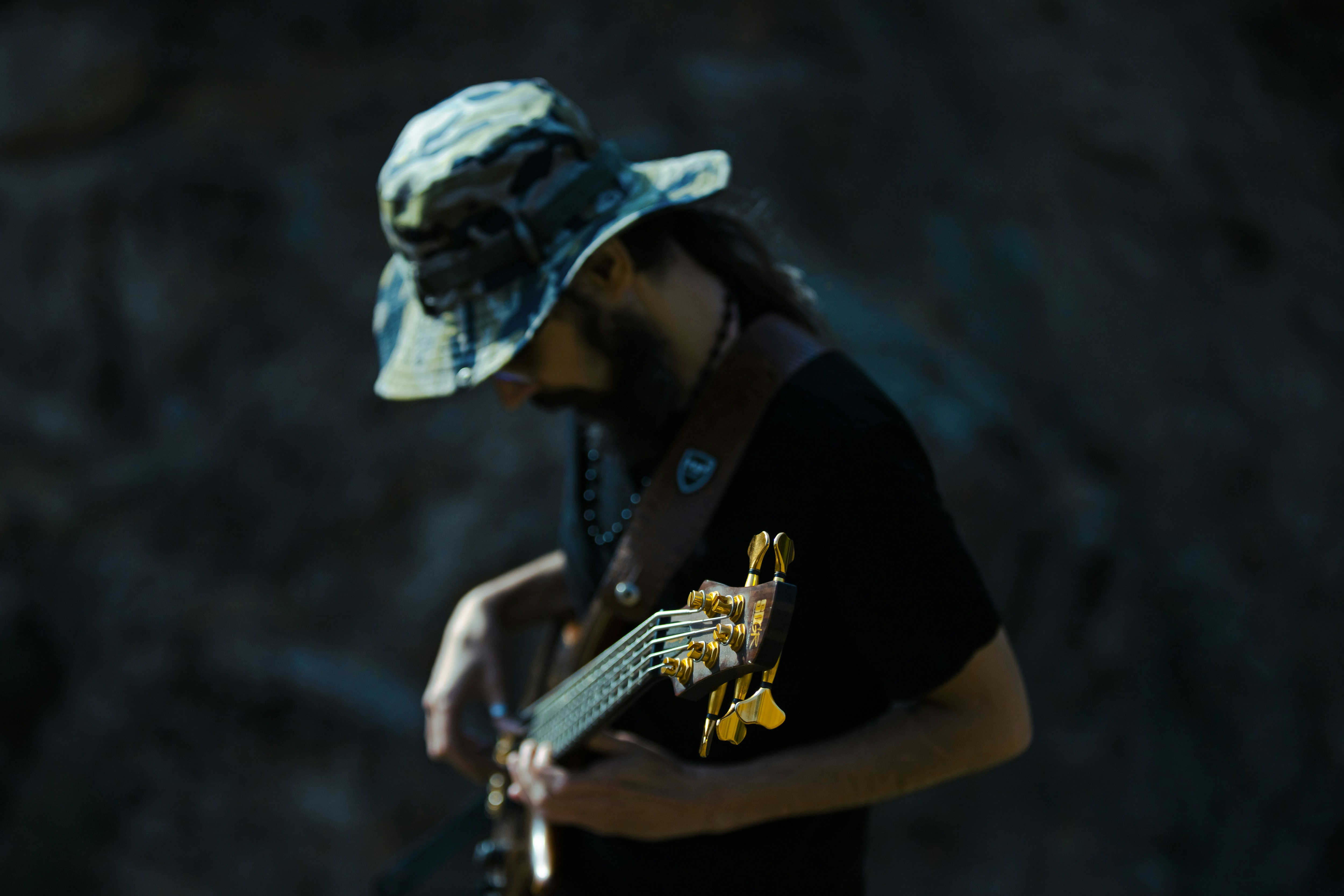 Harmony in Shadows: The Bassist's Serenade