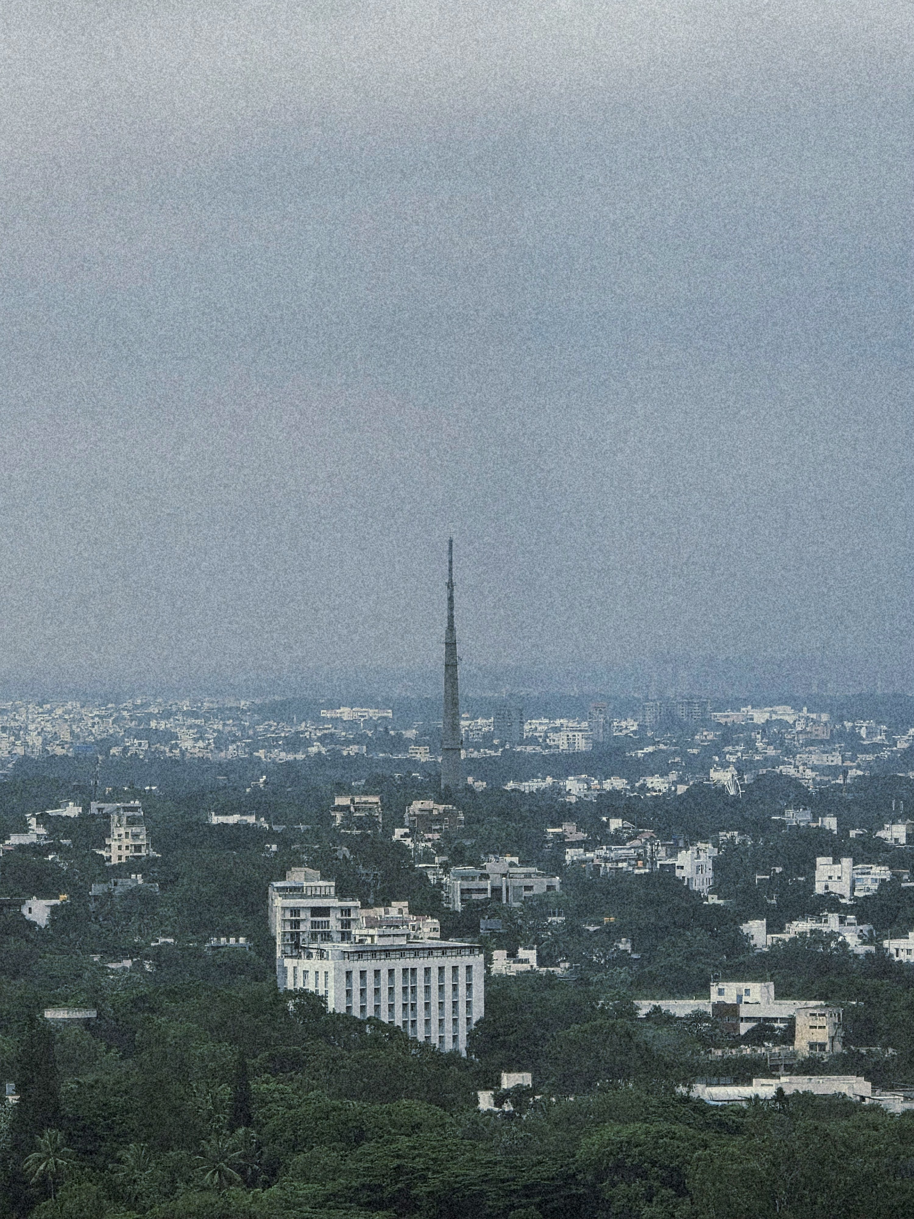 Cloudy Evening | Old Tower | Cityscape with a tall tower and buildings