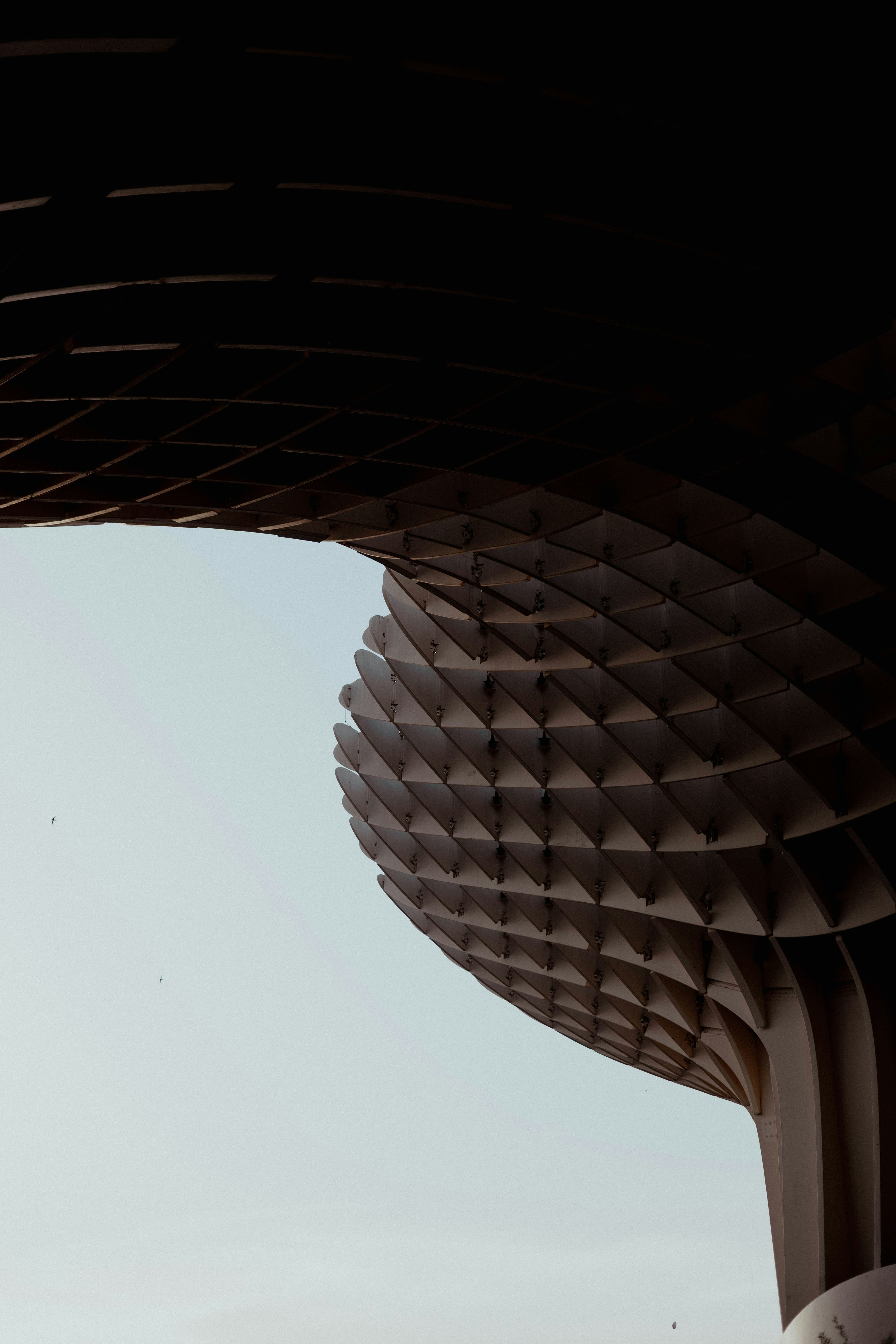 Modern architectural structure against a clear sky