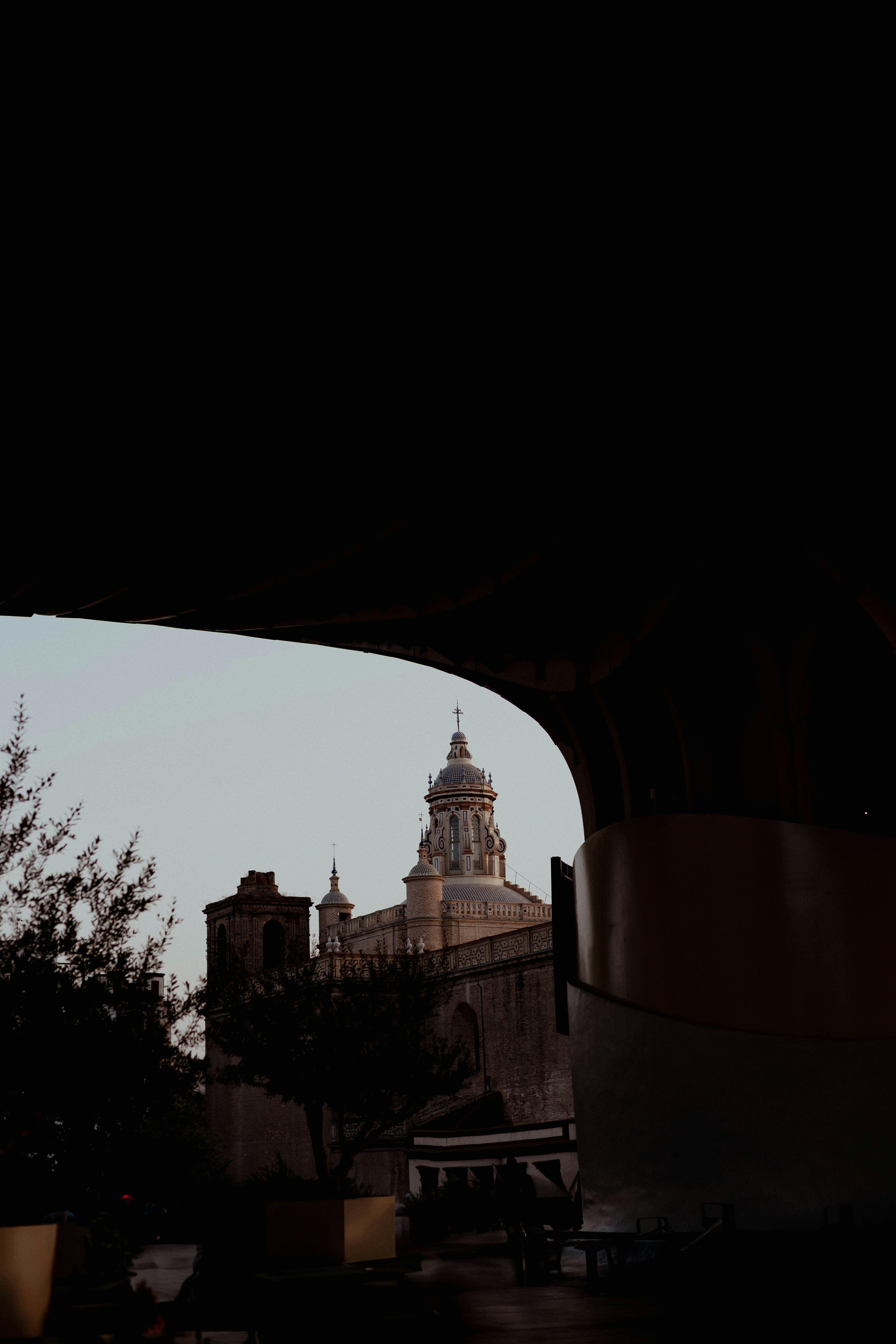 Historic church dome against a twilight sky