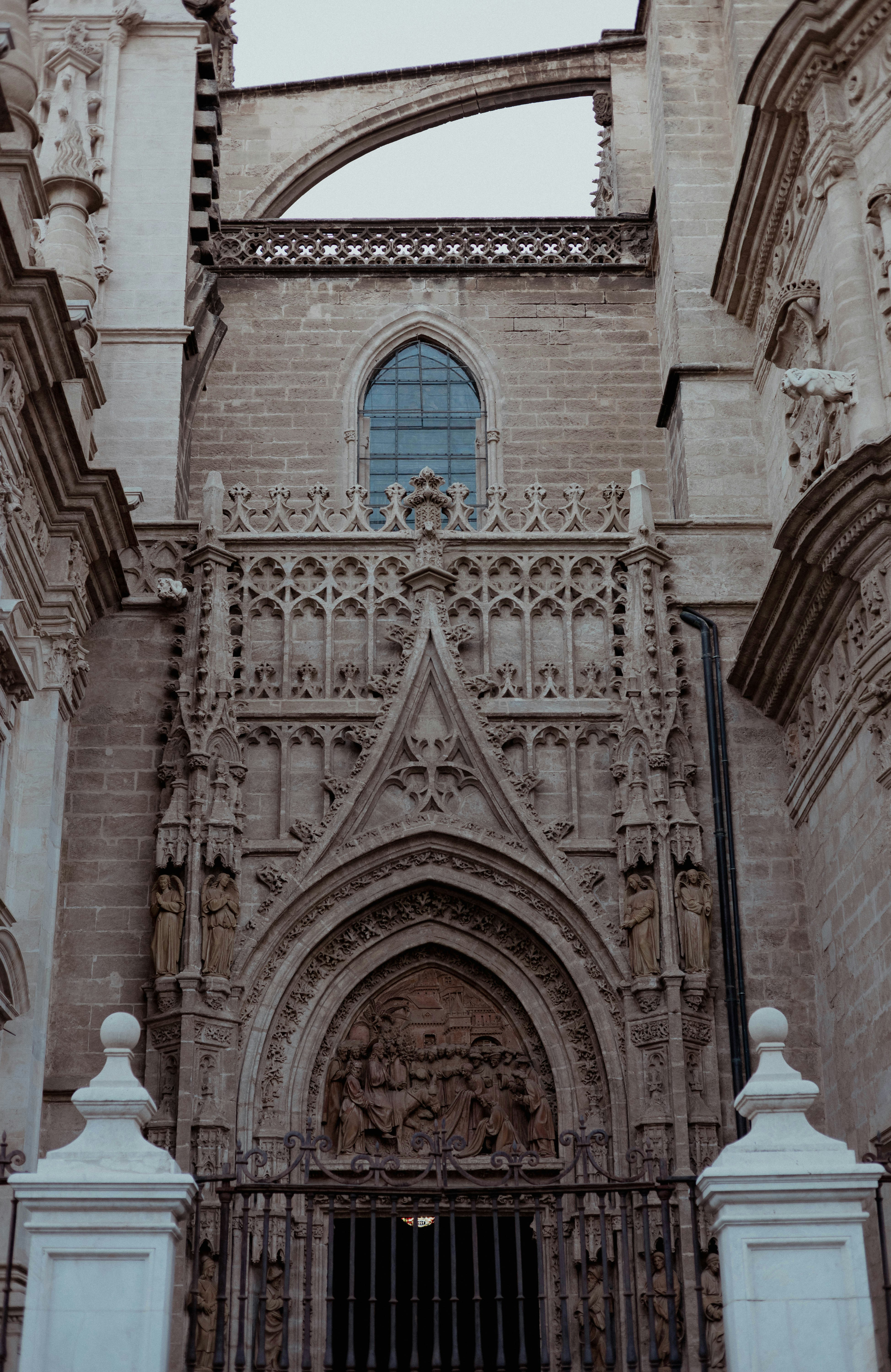 Ornate gothic cathedral entrance with intricate stonework