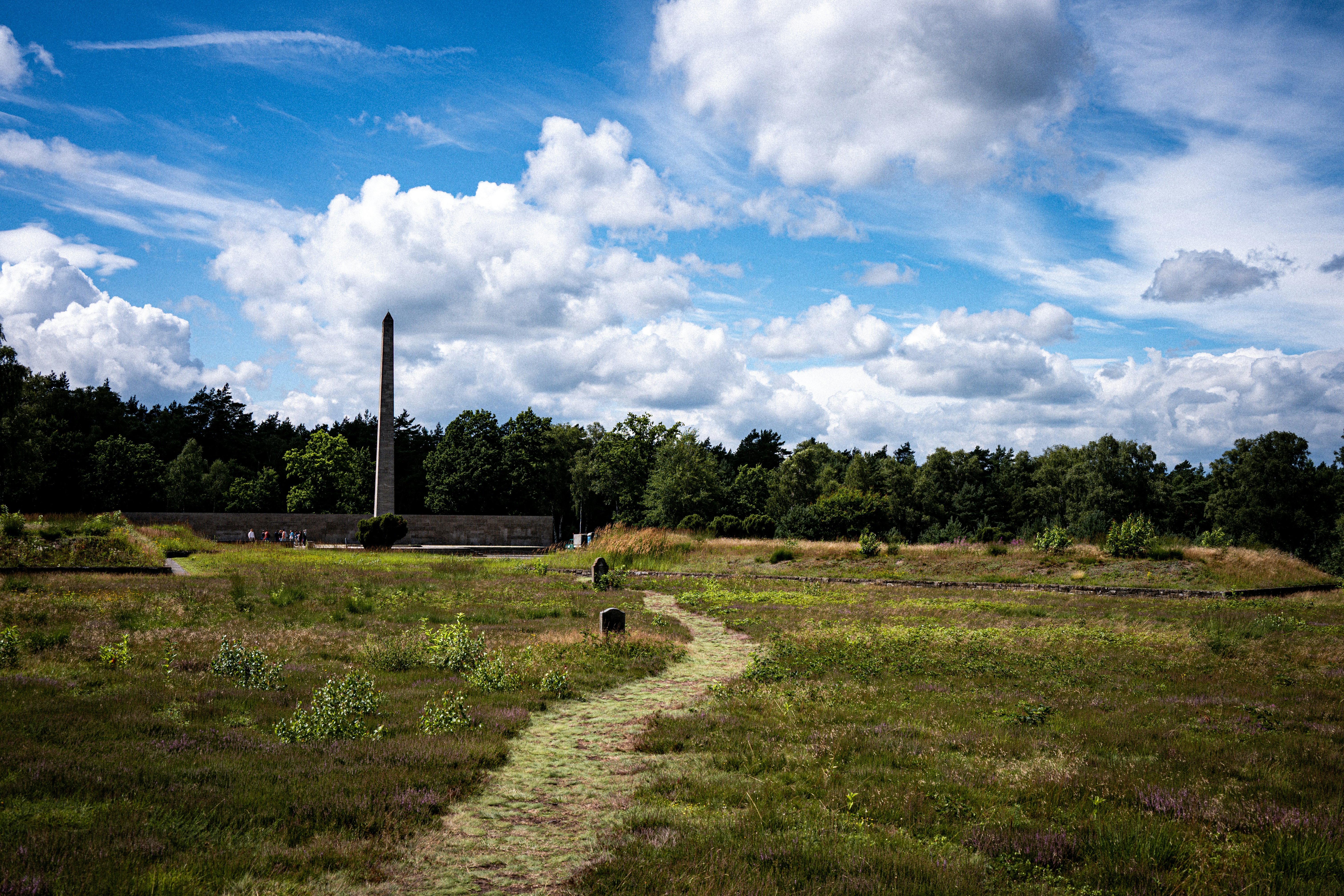 Chimney Obelisk at the Field's Edge: A Quiet Path Under Open Skies