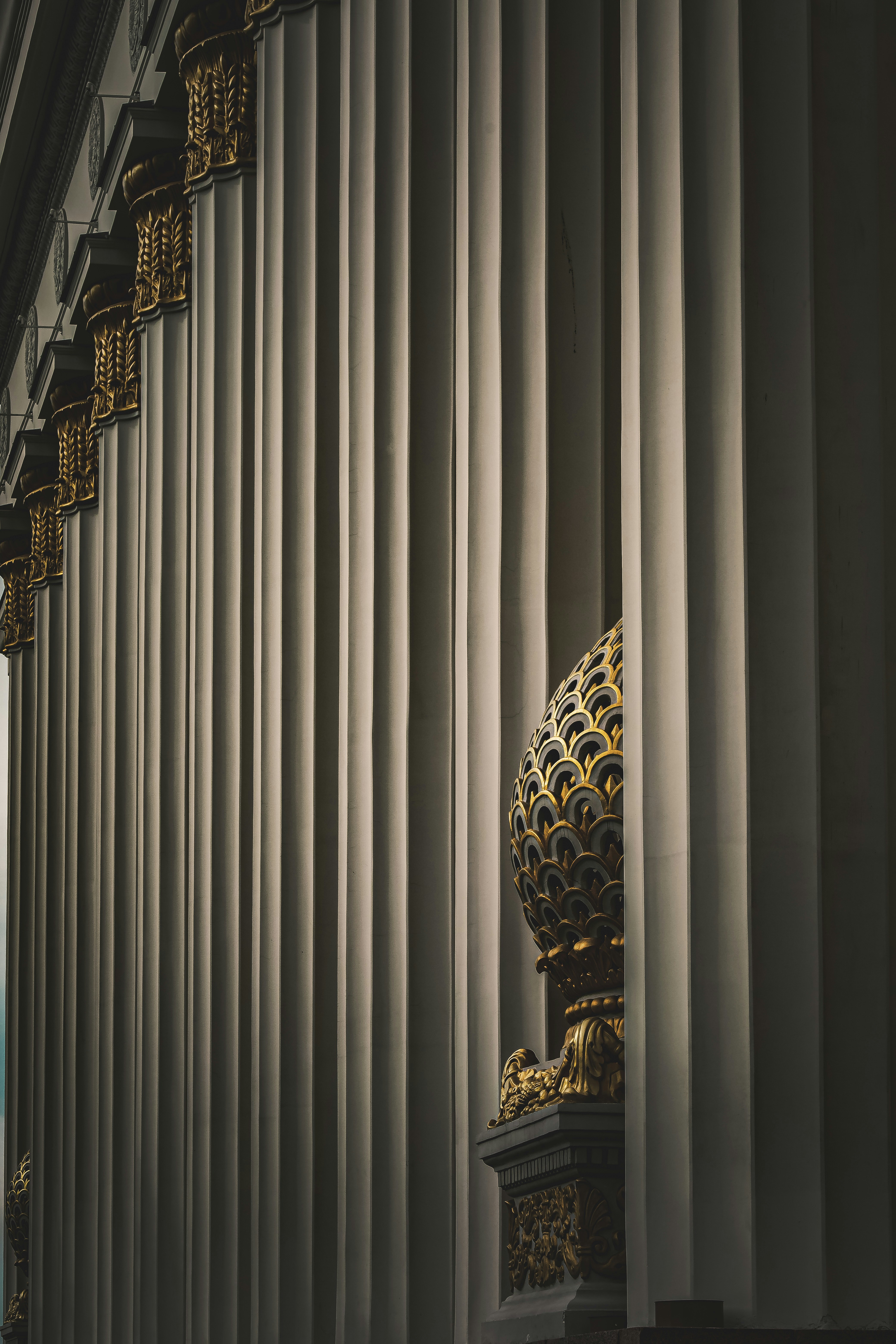 Architectural Pylons and a Golden Finial