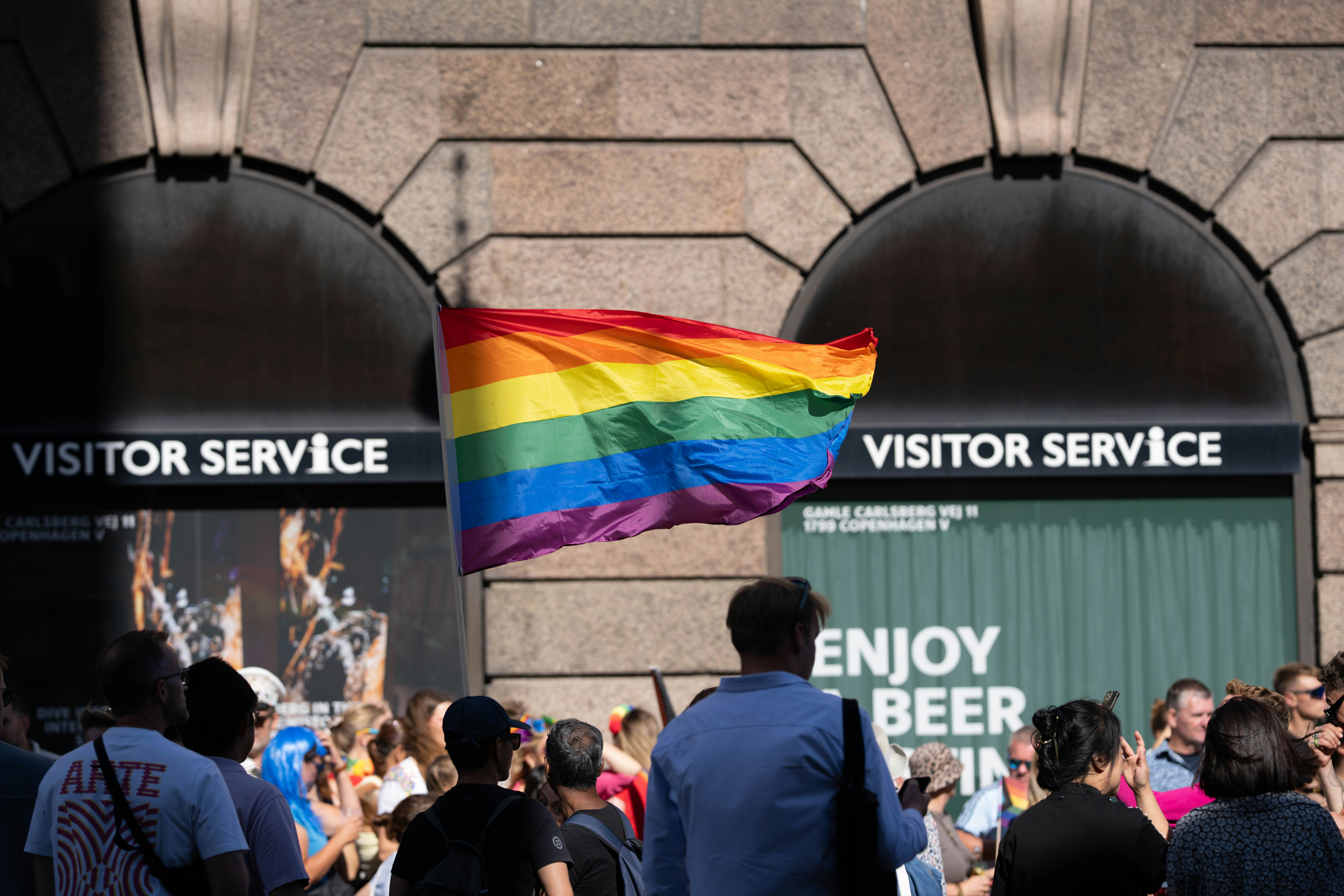 Rainbow flag flies during a pride event outdoors photo – Free Woman ...