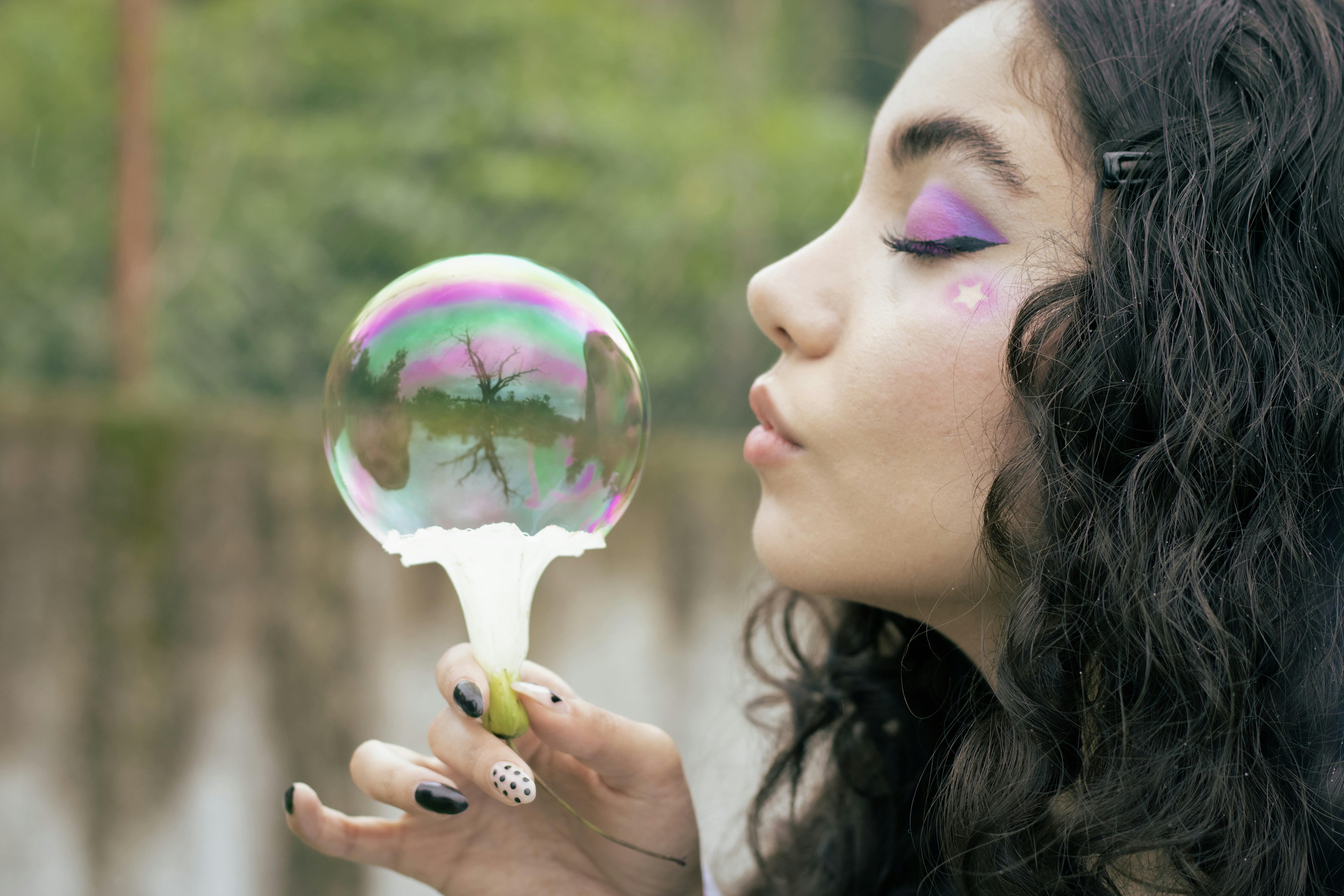Reflections of Wonder: A Bubble's Embrace