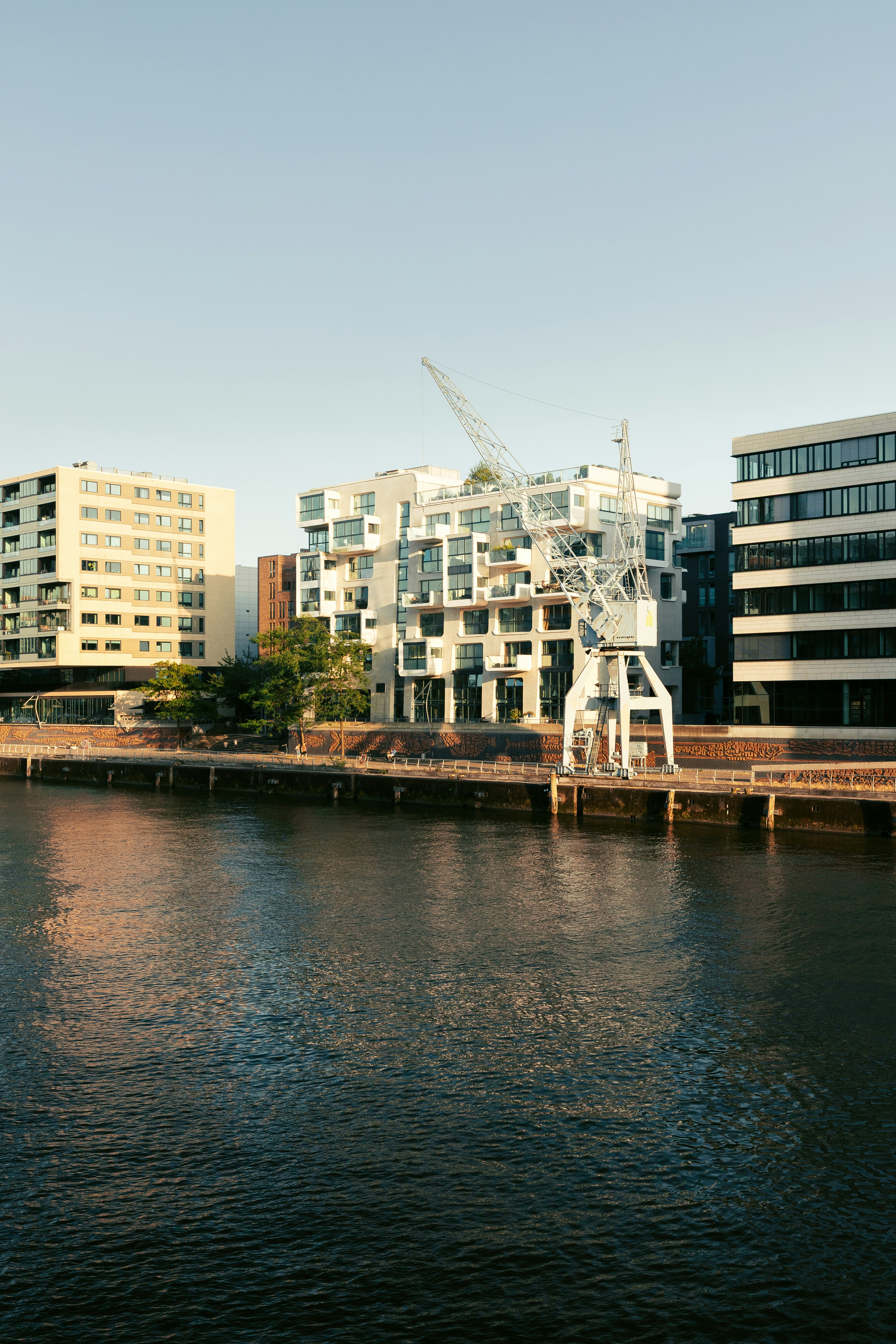 Urban Reflections: A Modern Waterfront Scene