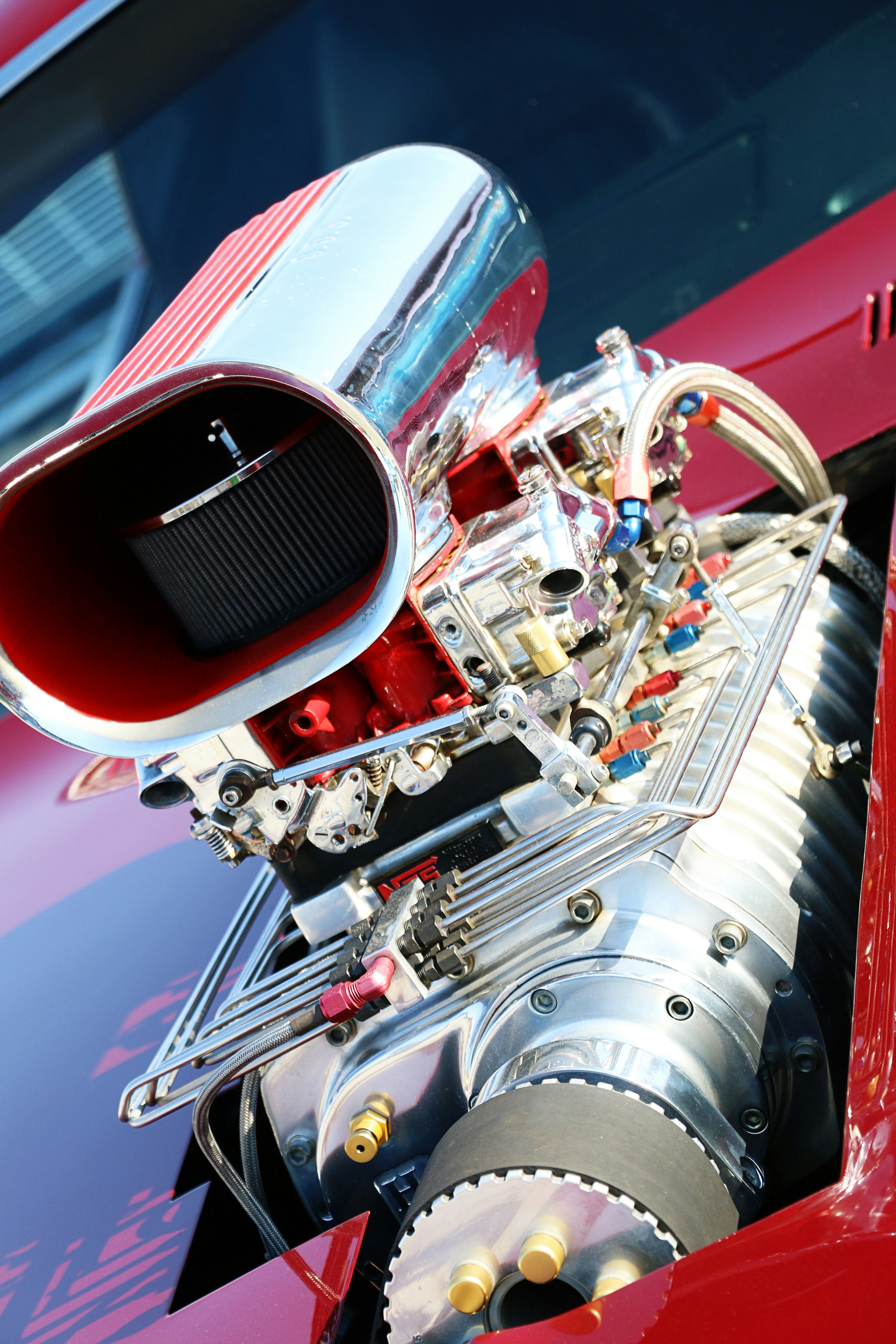 Close-up of a powerful car engine with a supercharger. photo – Free Car ...
