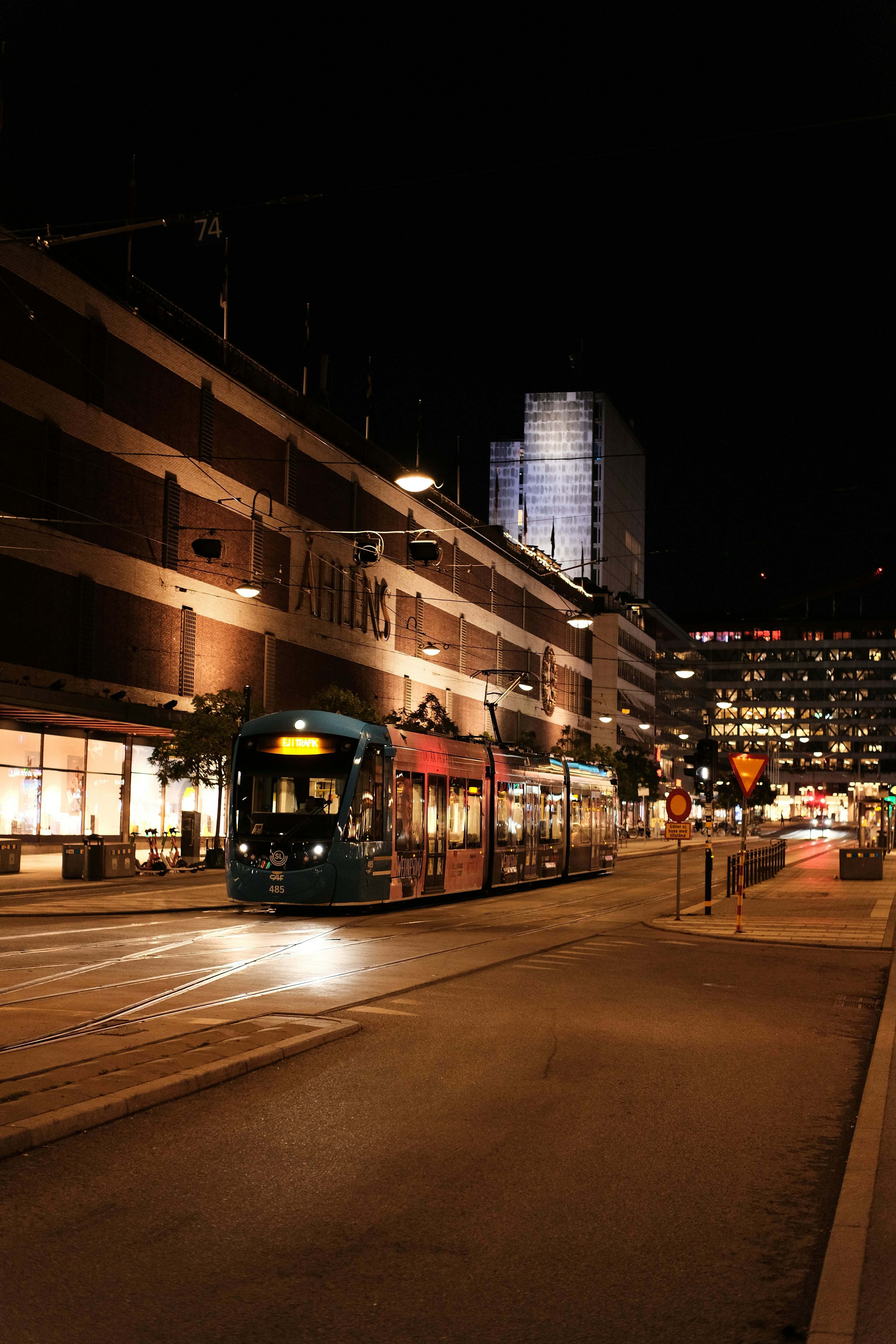 Urban Night Transit: A Journey Through City Lights