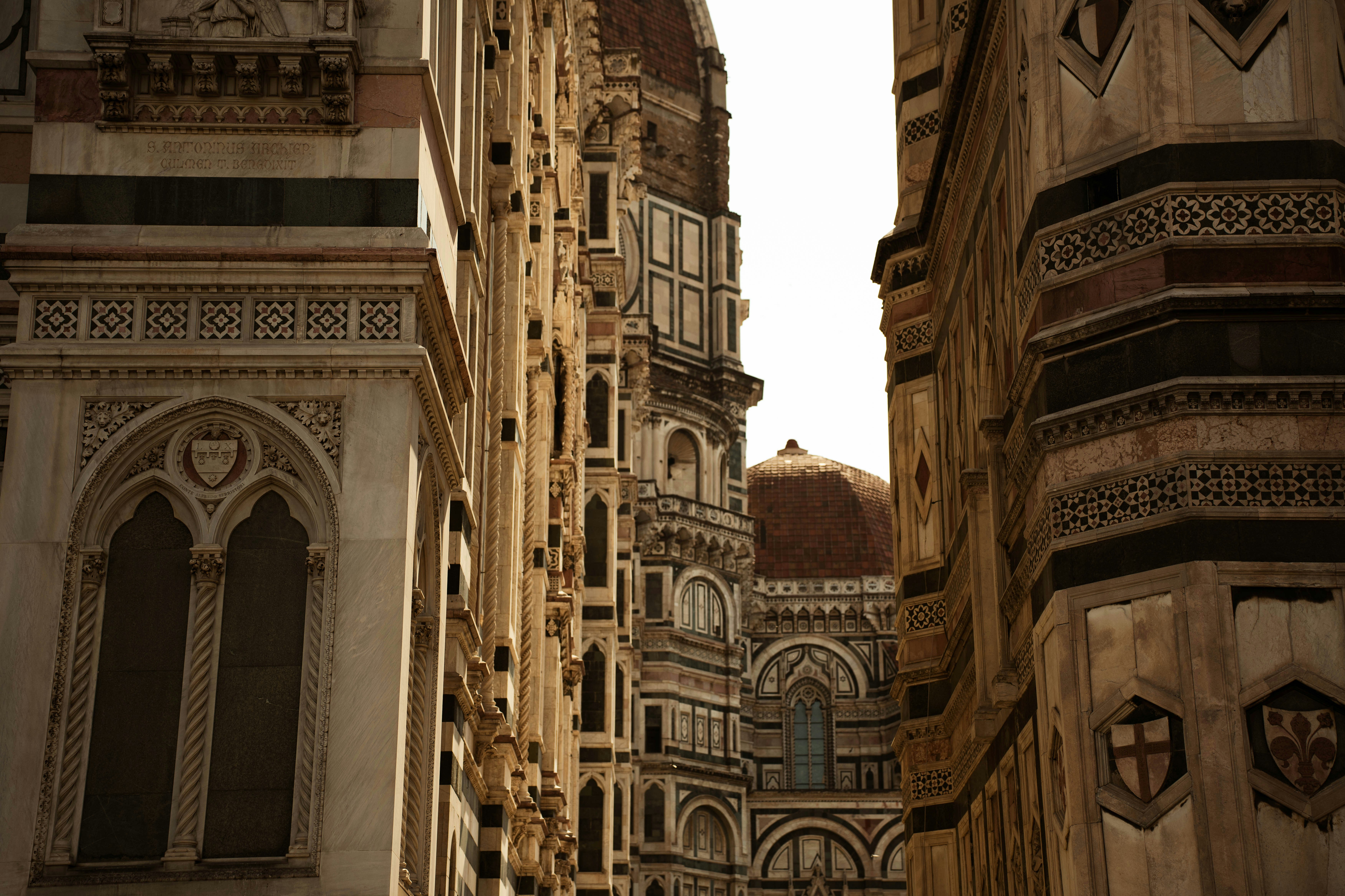 Ornate architectural details of an ancient european cathedral