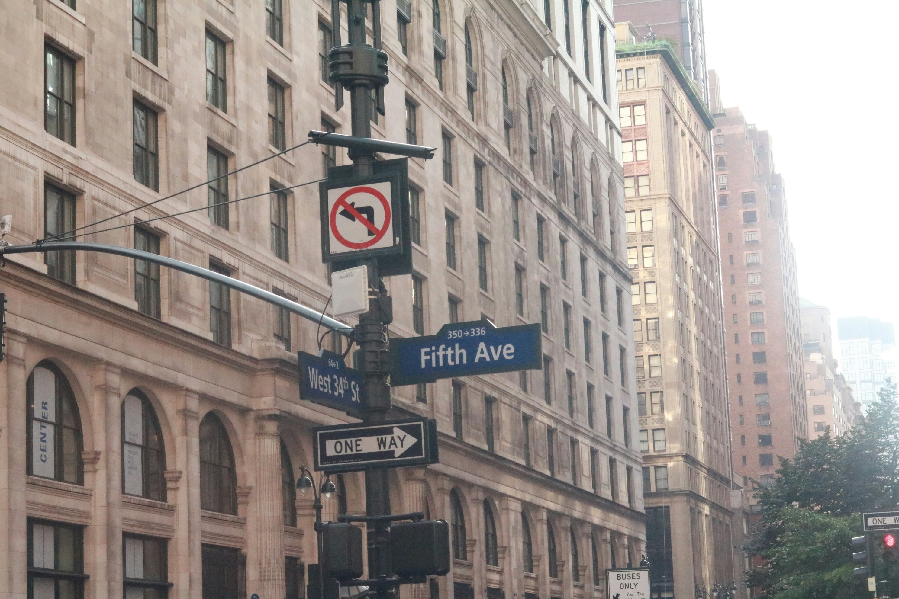 Fifth avenue street signs in new york city