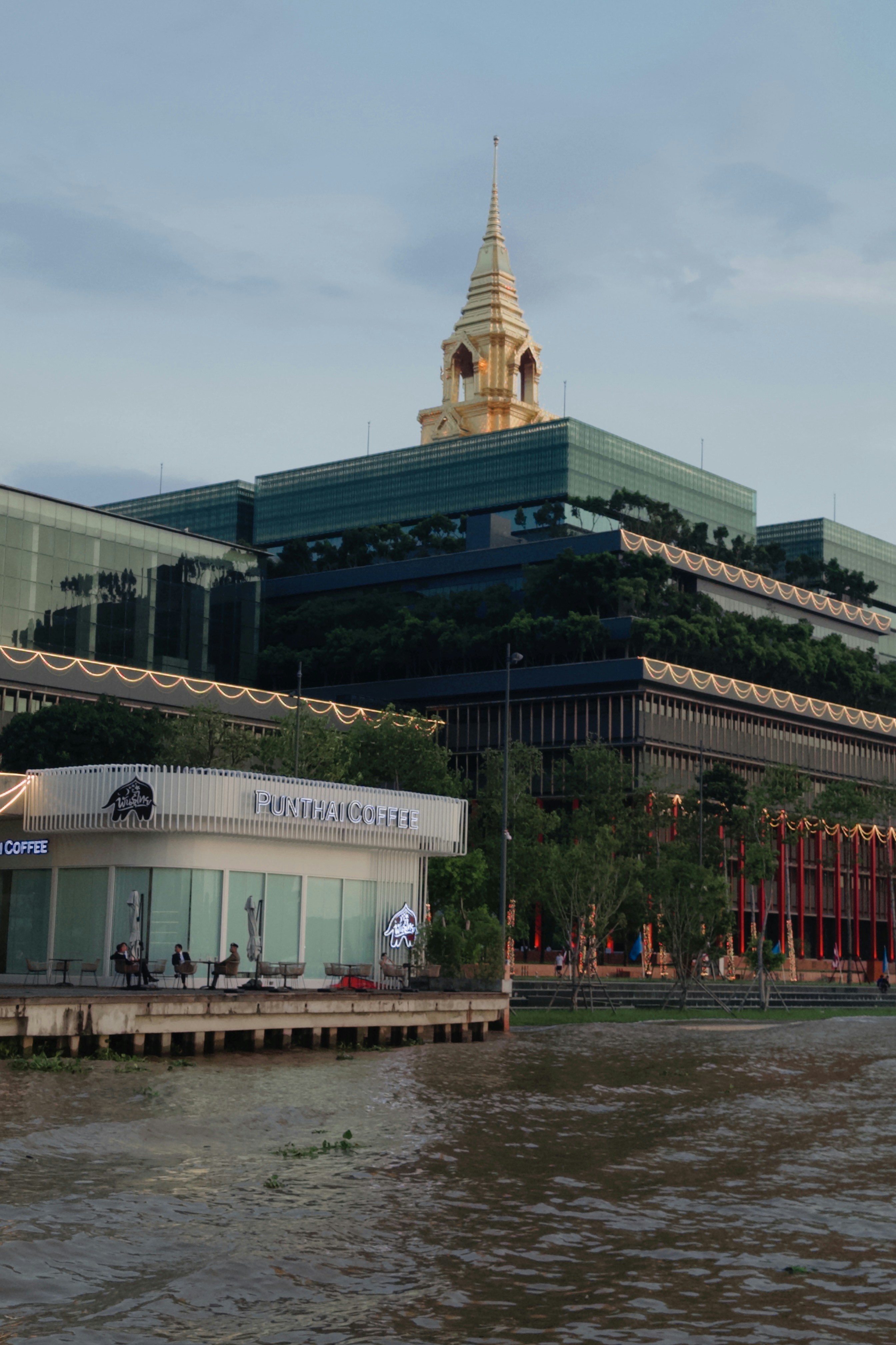 Waterside Coffee and Golden Spire