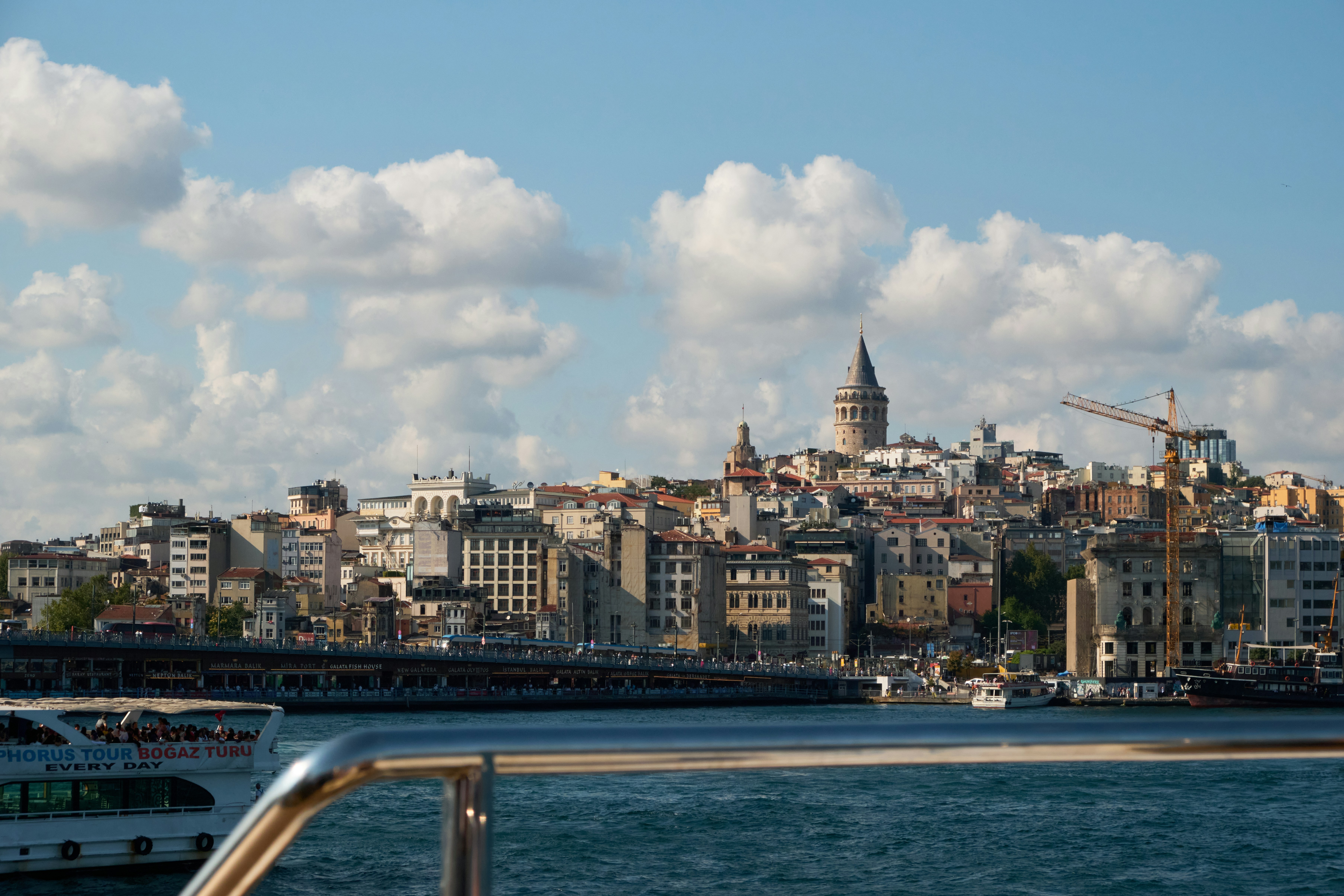 Cityscape with galata tower and blue sky
