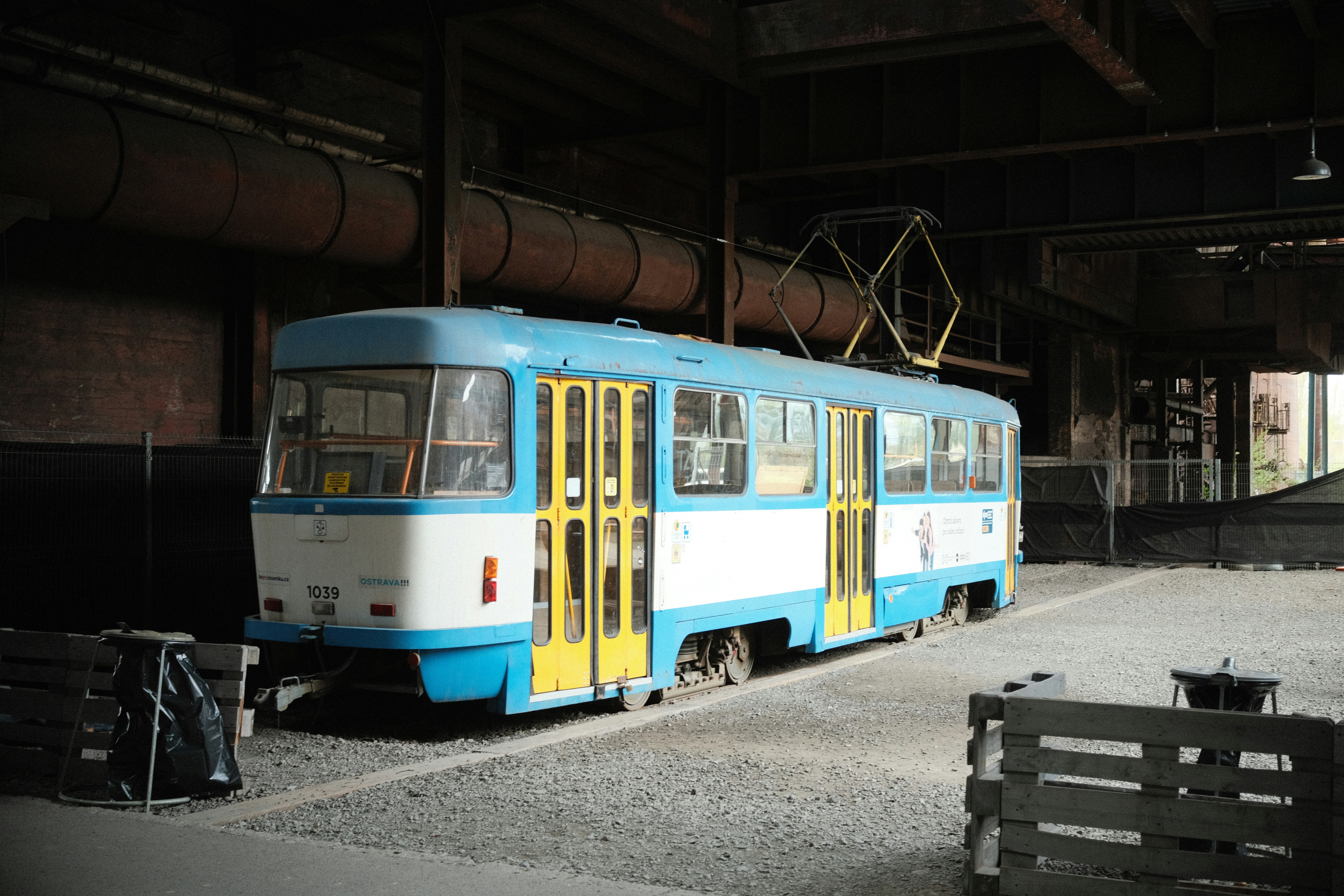 Echoes of Urban Transit: A Vintage Tram's Solitude
