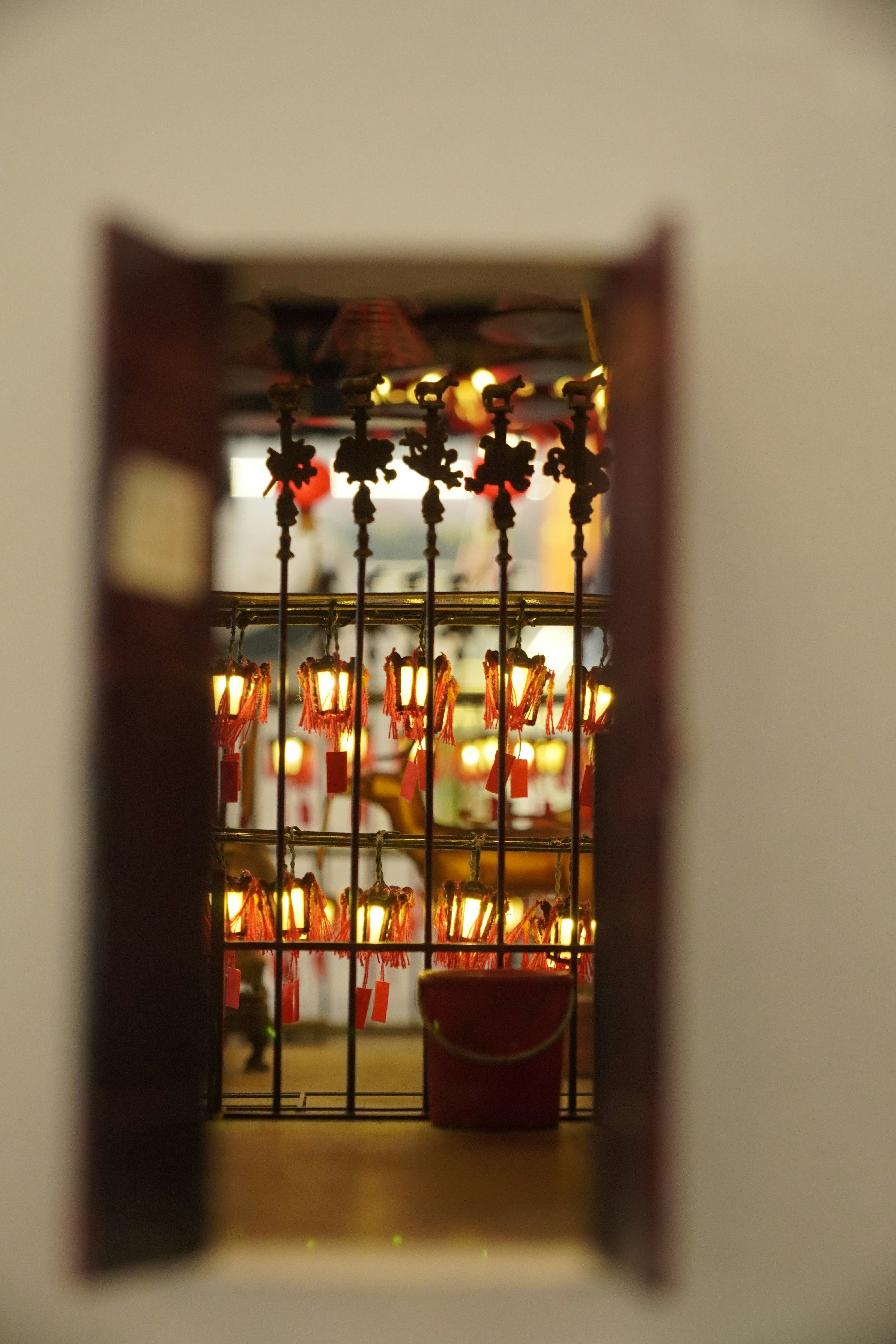 Glimpse Through the Lantern-Lit Gateway