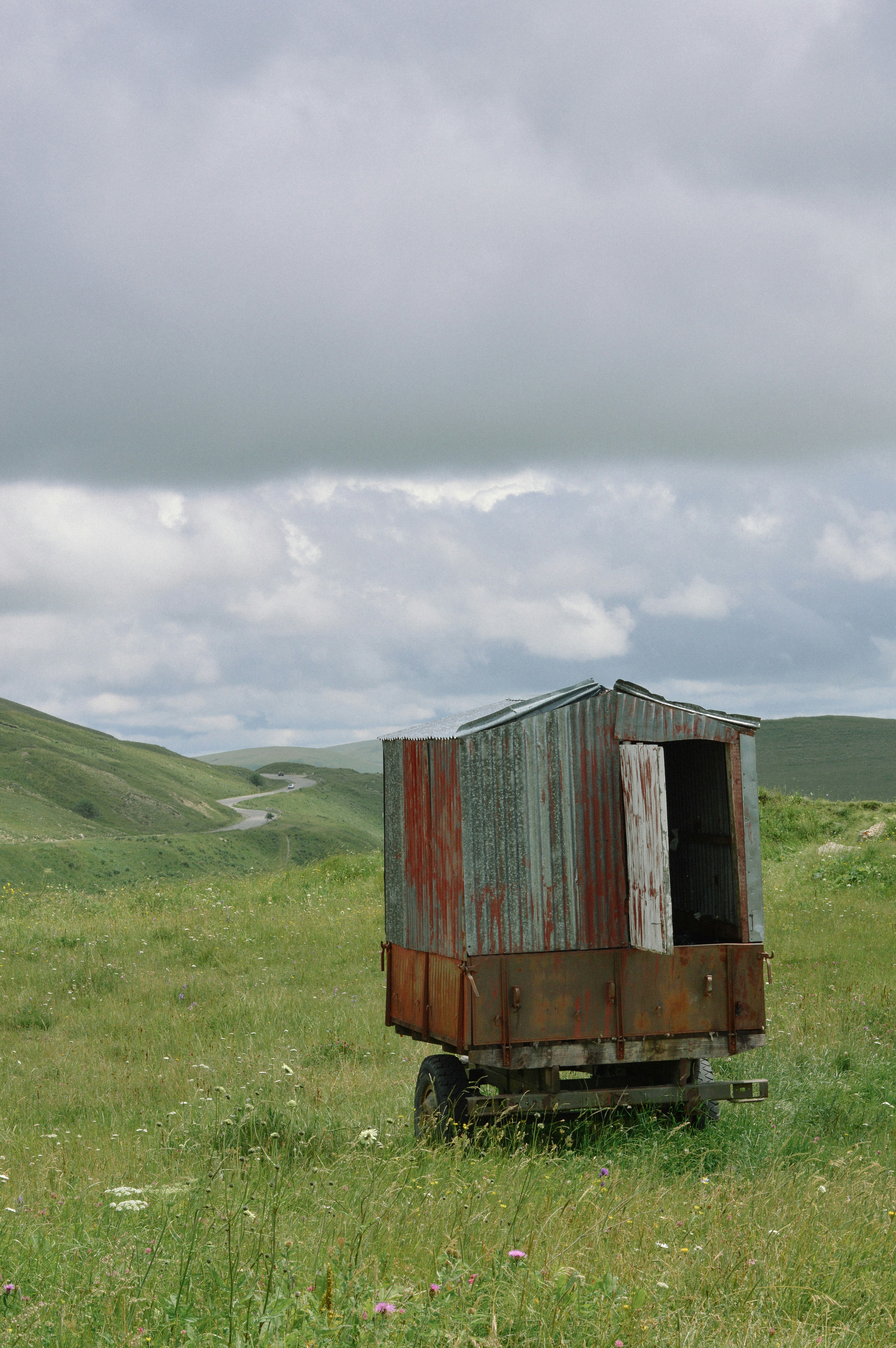 Rustic Remnants: A Forgotten Shelter on the Hillside