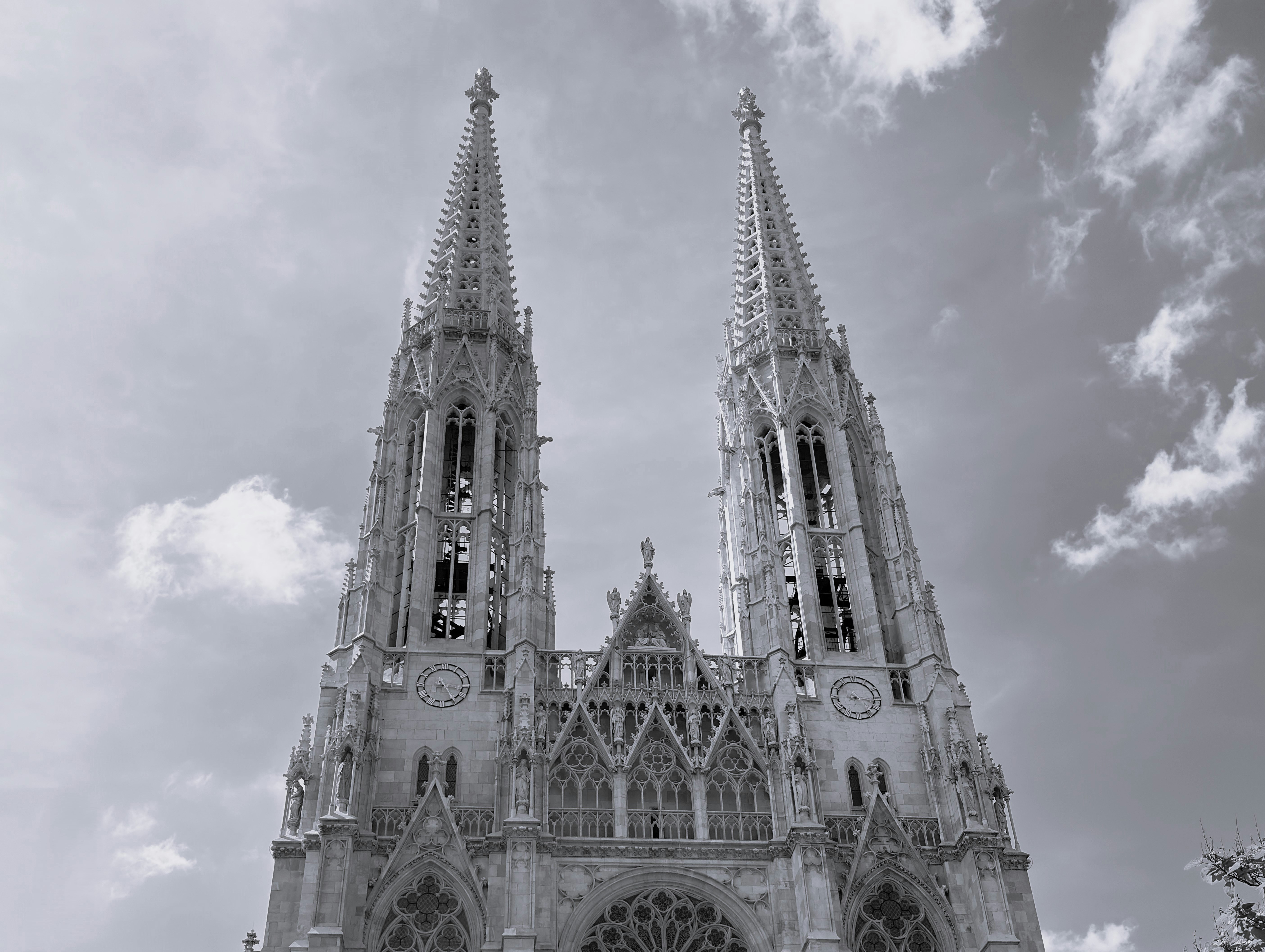 Votive Church, Vienna, Austria | Gothic cathedral with two spires against sky