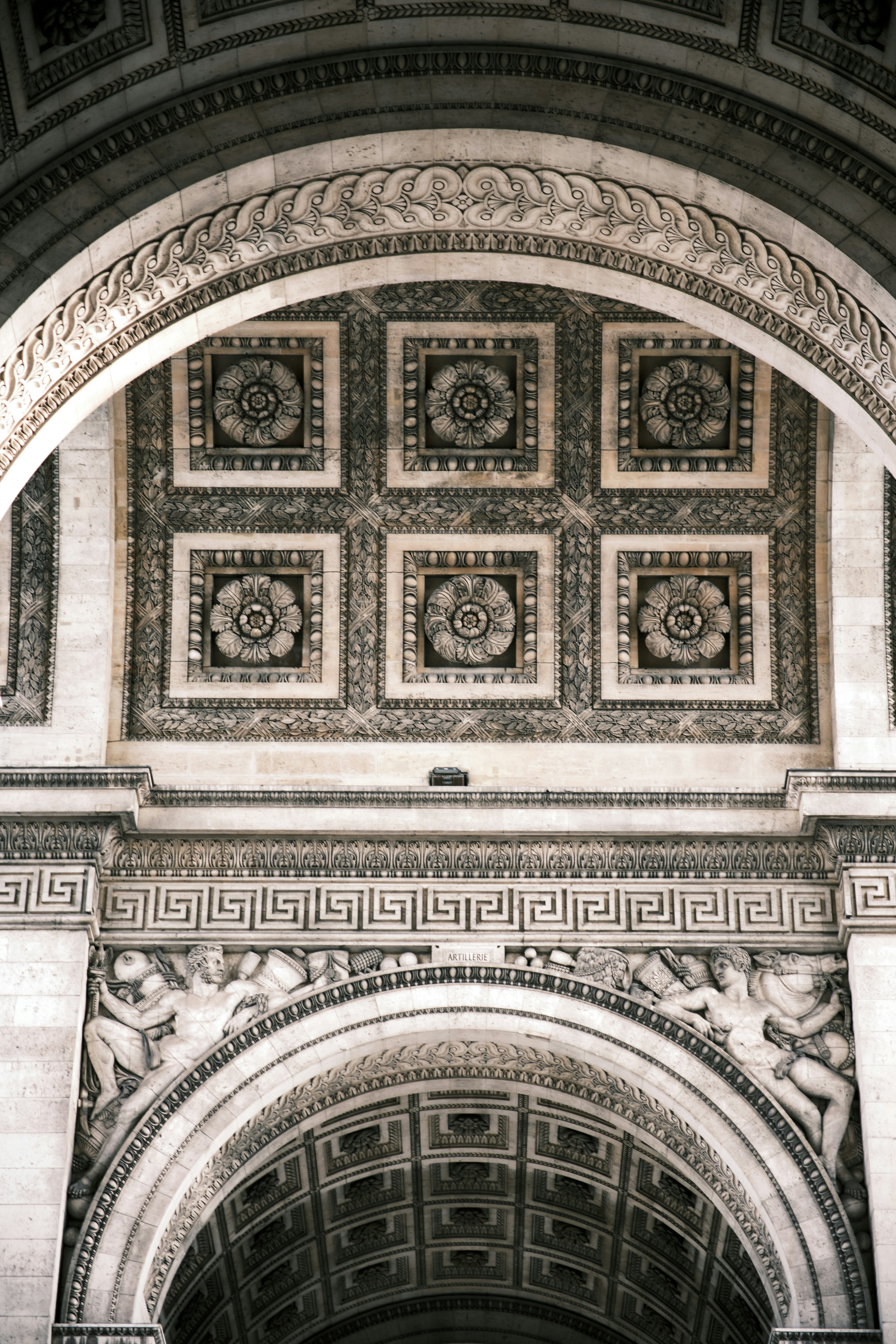 Intricate architectural details of a grand archway