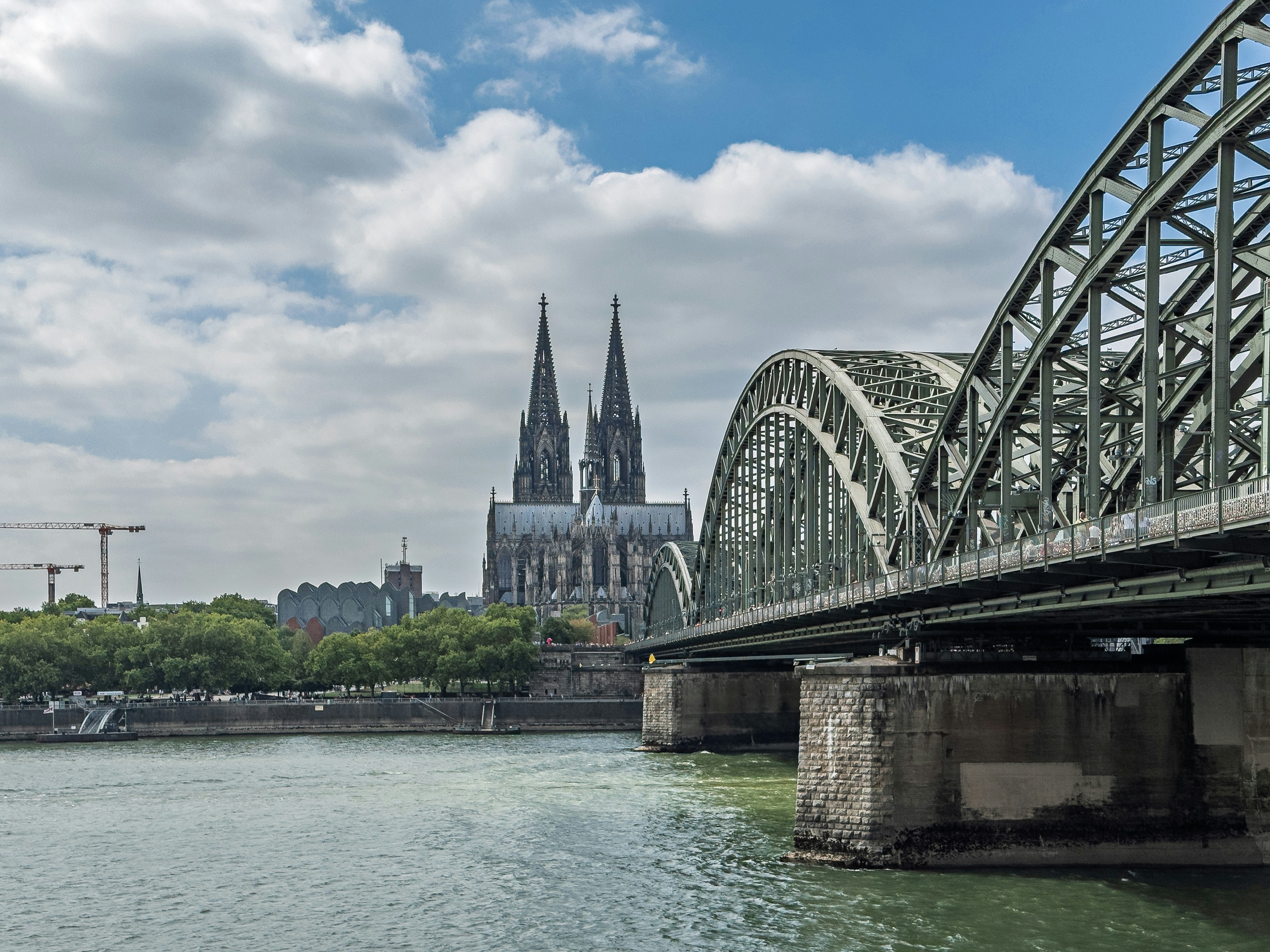 Hohenzollern bridge and cologne cathedral over rhine river