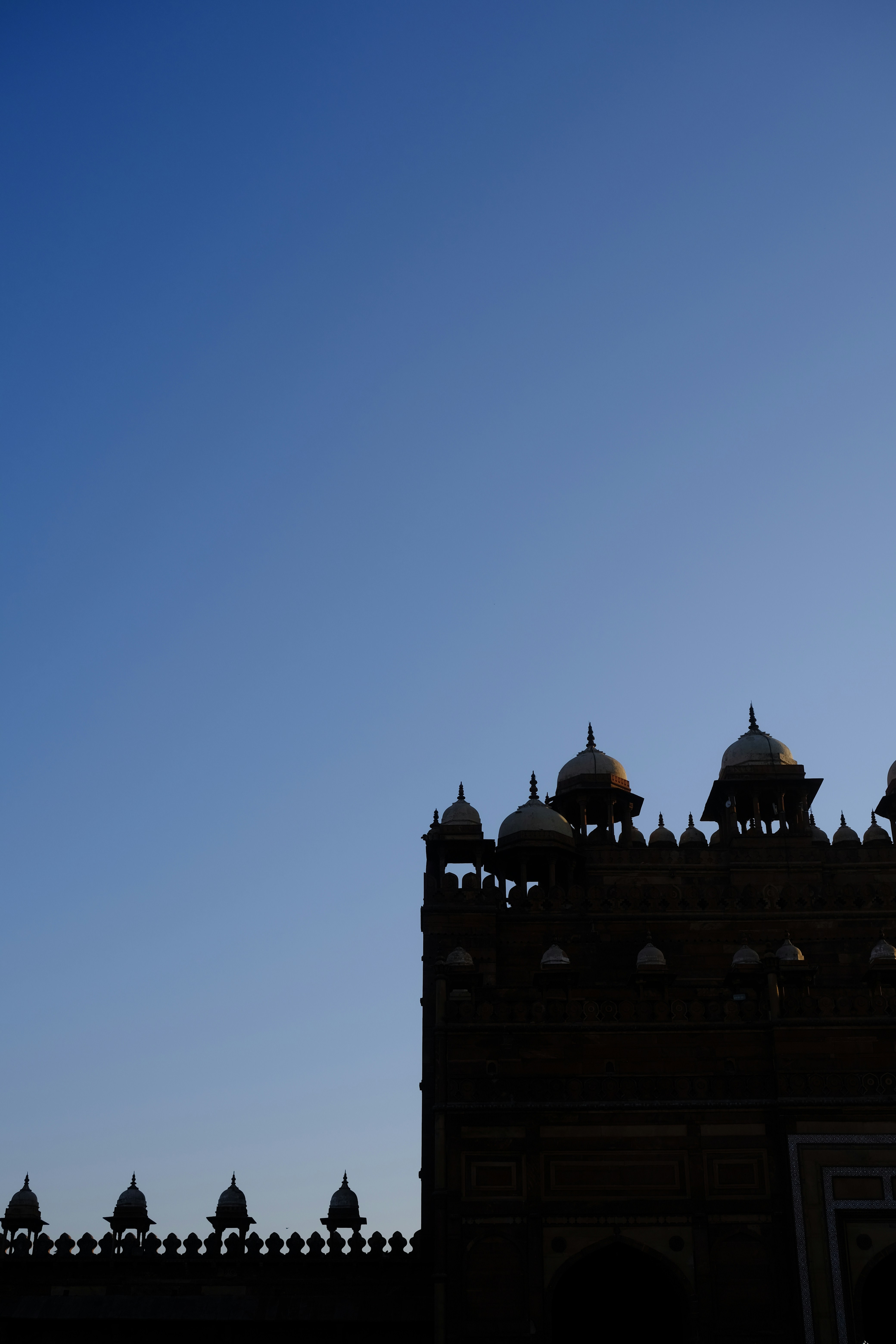 Silhouette of Architectural Grandeur Against a Clear Sky