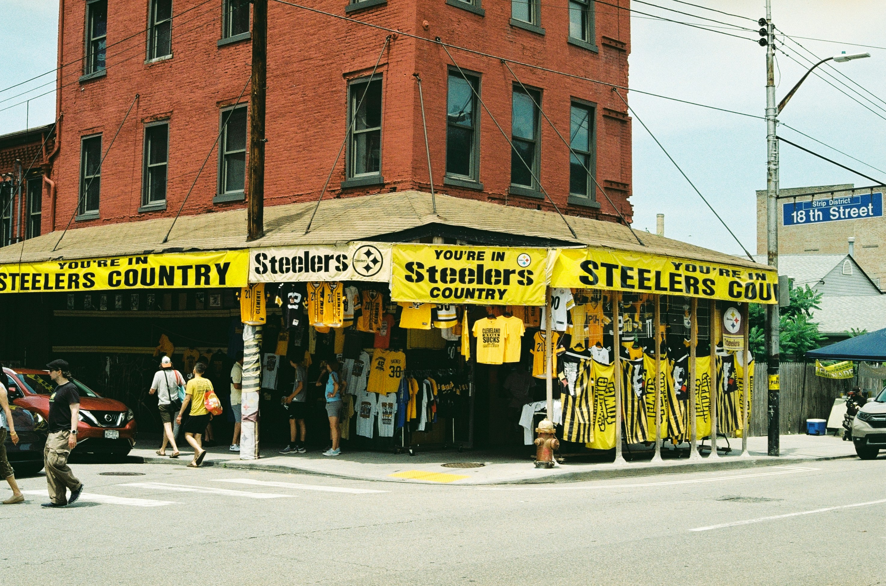 Sports merchandise shop | Corner store sells pittsburgh steelers merchandise