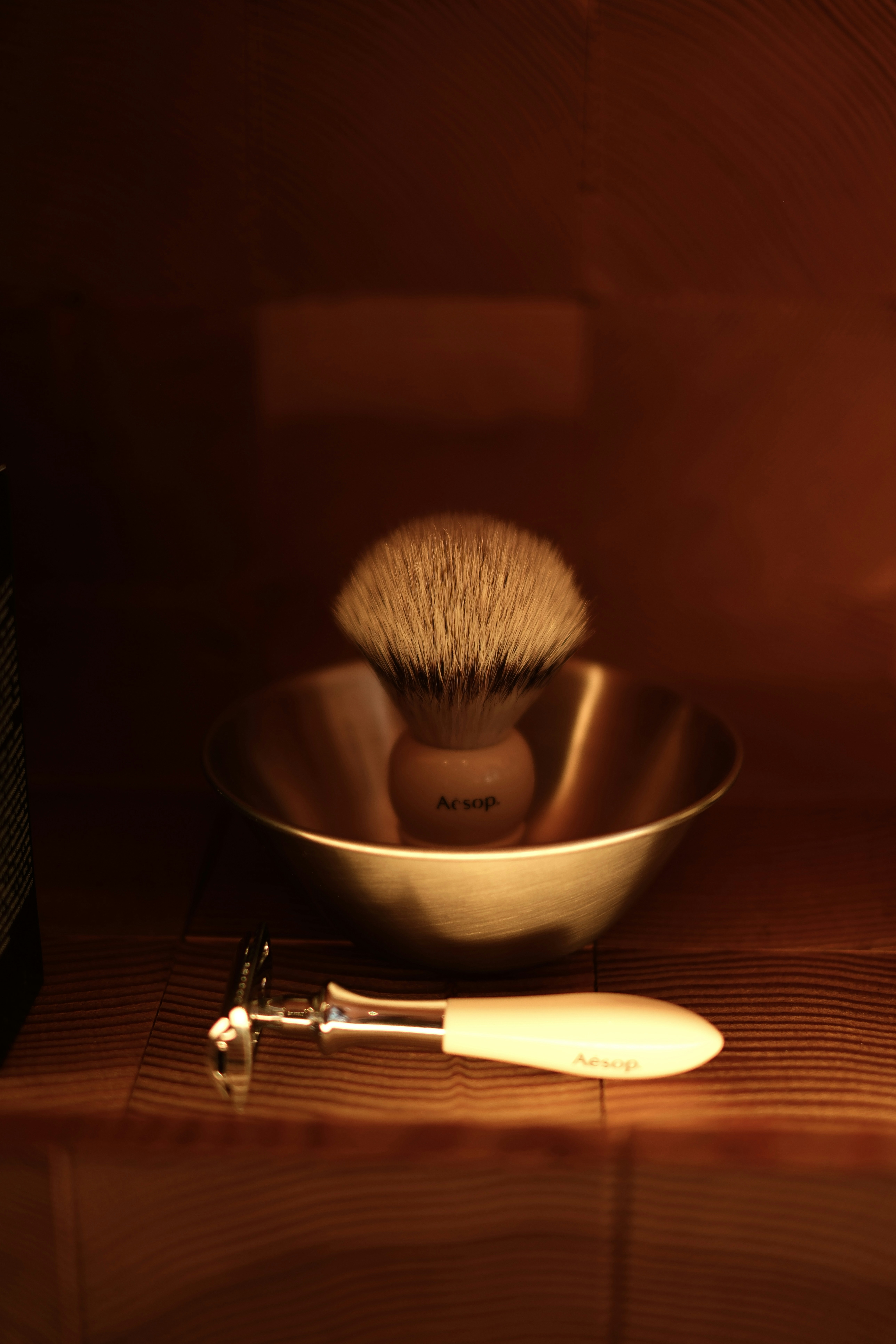 Instagram - @kaprion | Shaving brush in bowl with razor on shelf