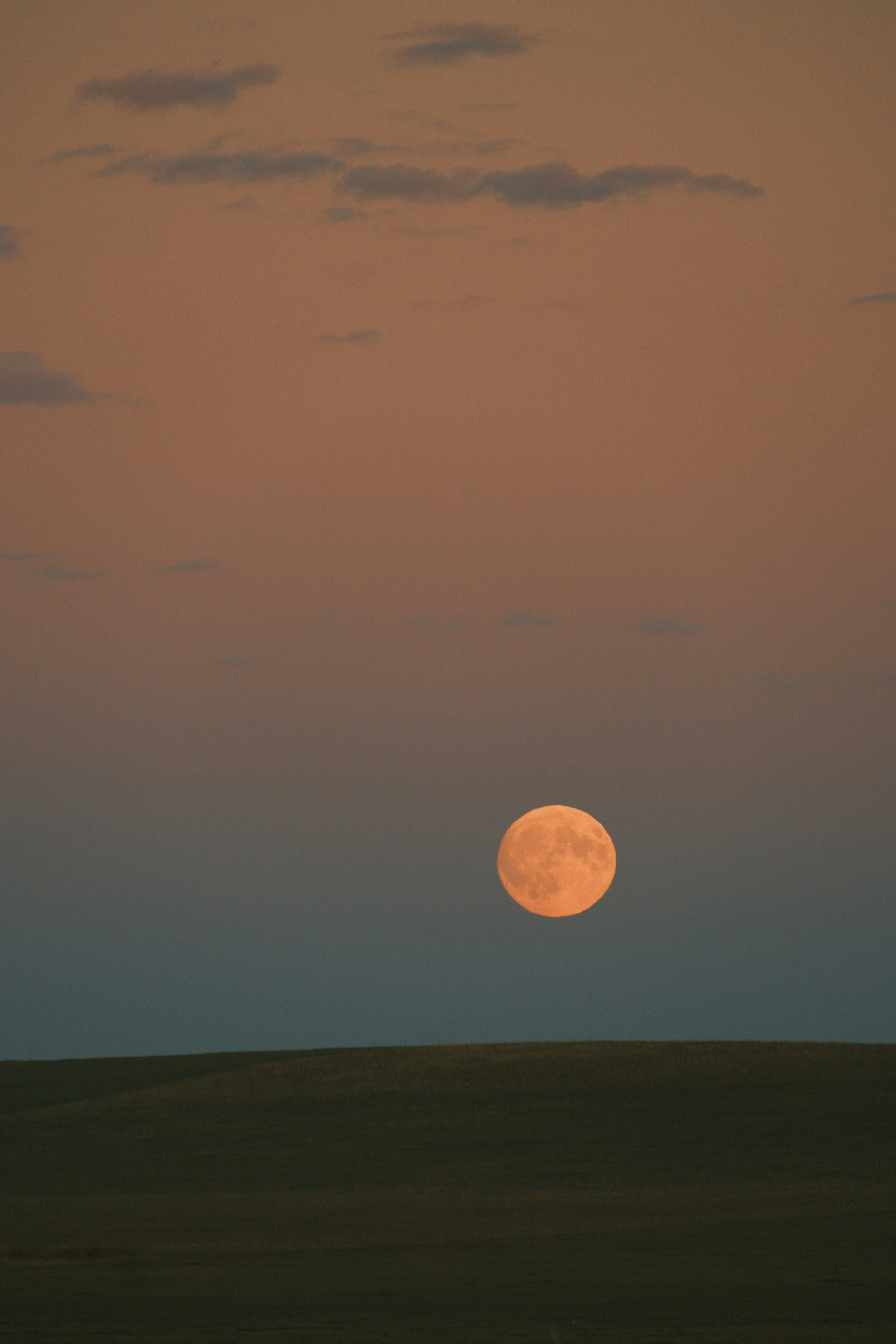Moonrise Over the Dusk Prairie