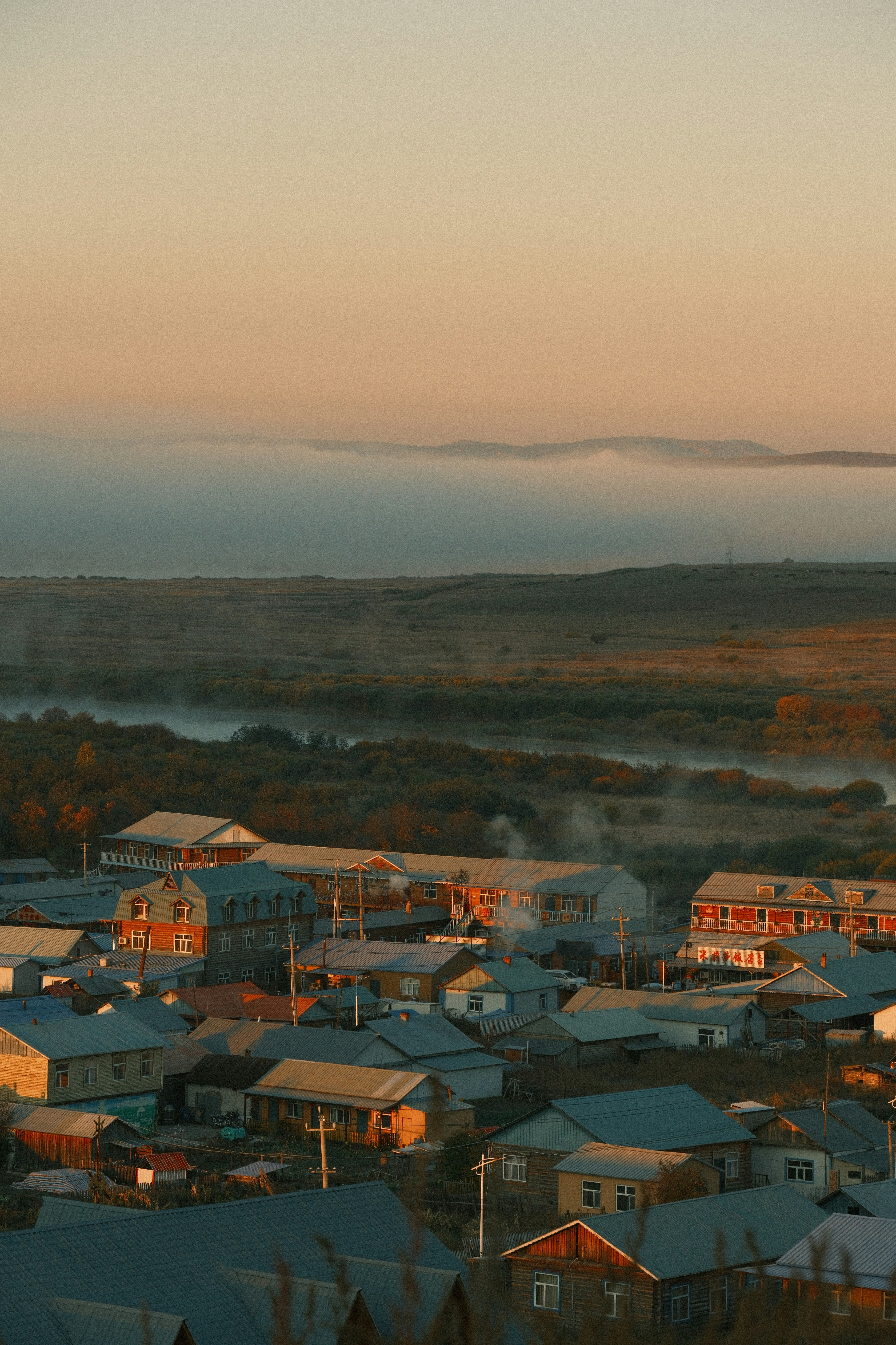 Whispers of Dawn Over a Quiet Settlement